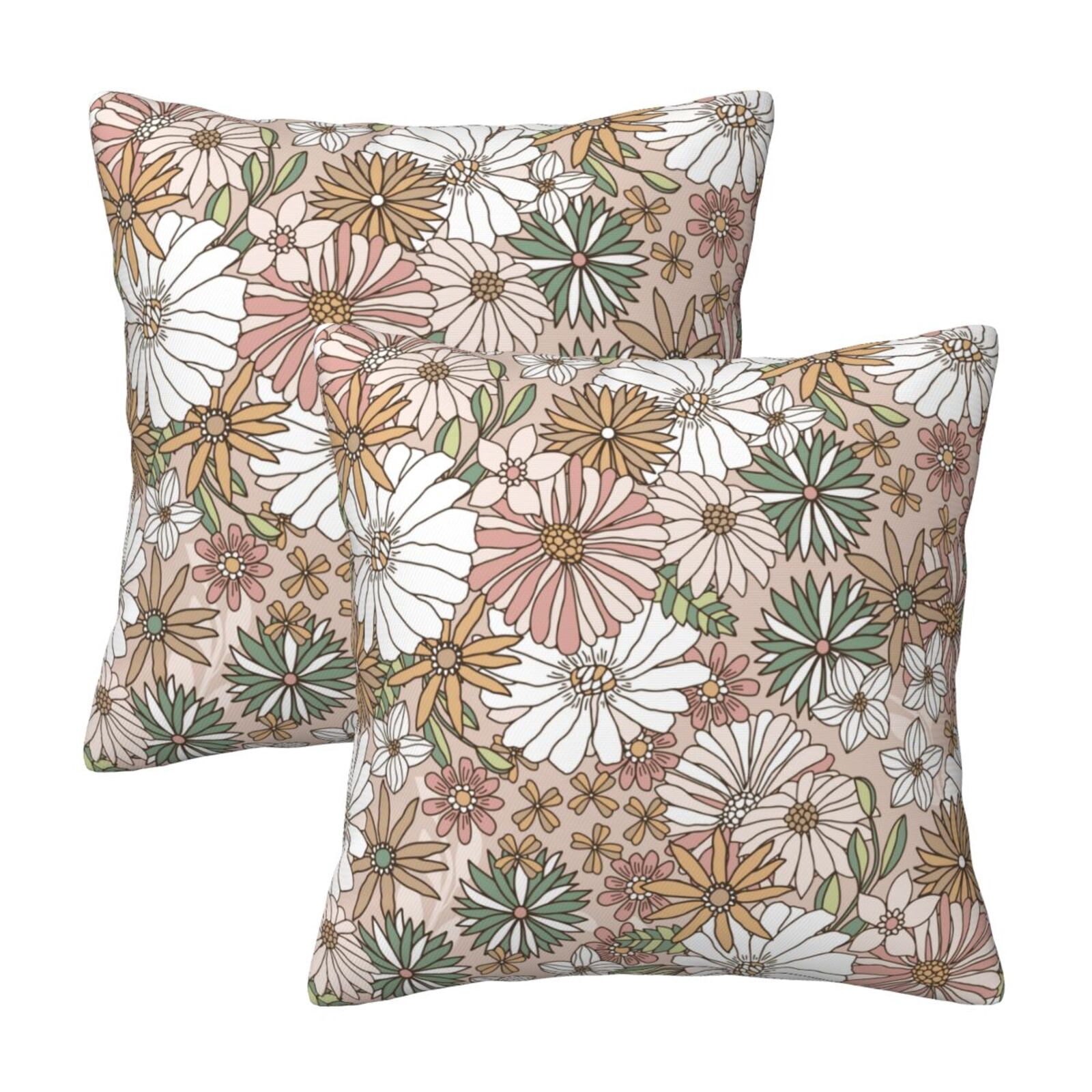 2 Pack Four Seasons Pillow Cover Soft And Comfortable Invisible Zipper ...