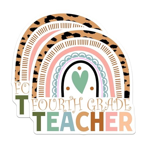 (2 Pack) Fourth Grade Teacher Magnets Magnets - Rainbow Teacher Decor ...