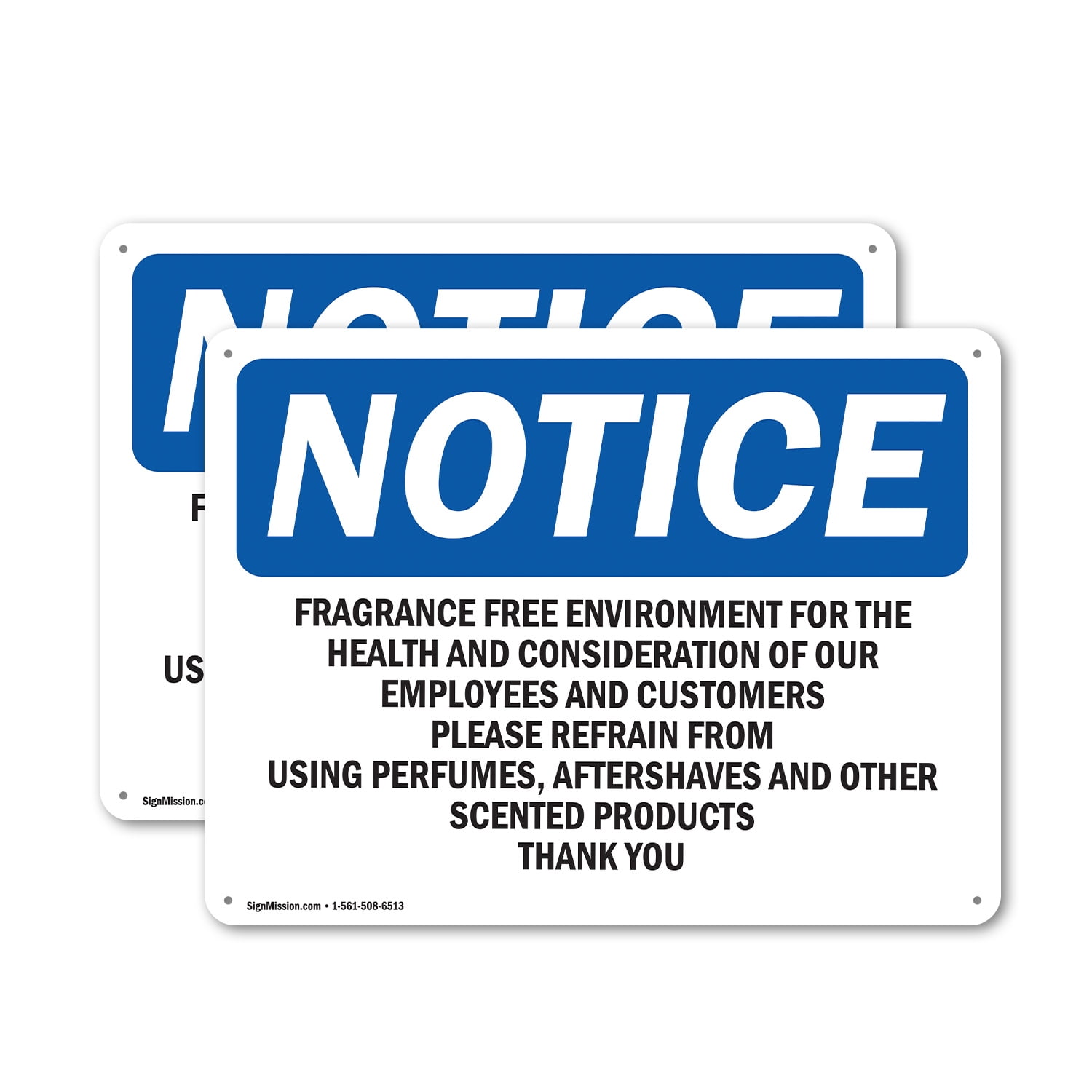 (2 Pack) Fragrance Free Environment For The Health OSHA Notice Sign 14 ...