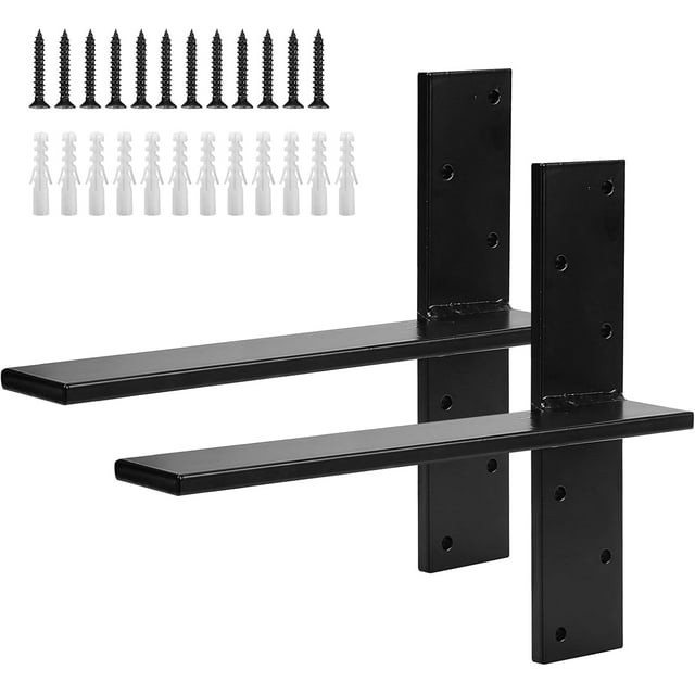 2 Pack Free Hanging Shelf Bracket, Heavy Duty T Shelf Bracket with ...