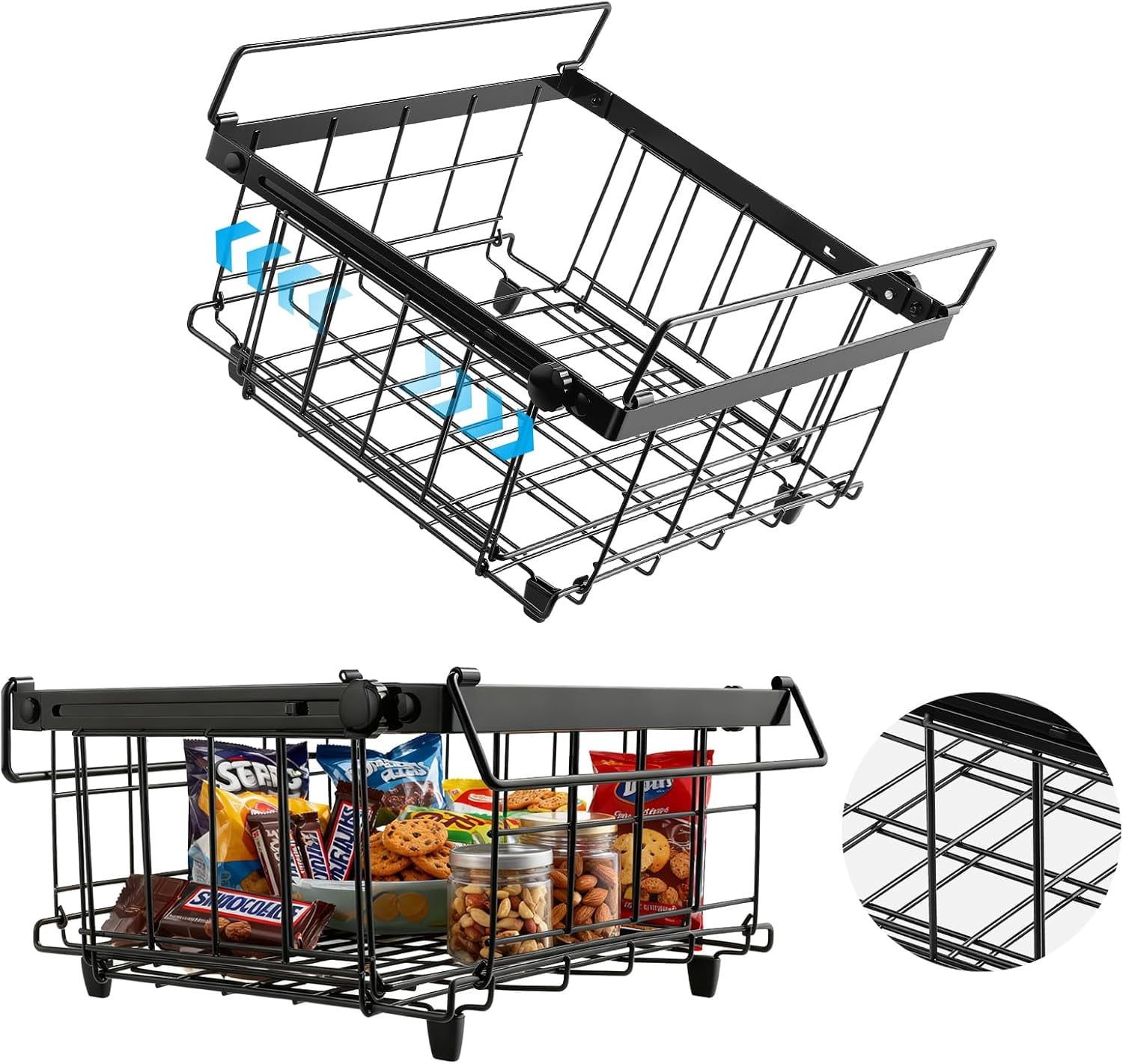 2 Pack Freezer Organizer Bins, Expandable Stackable Chest Freezer ...