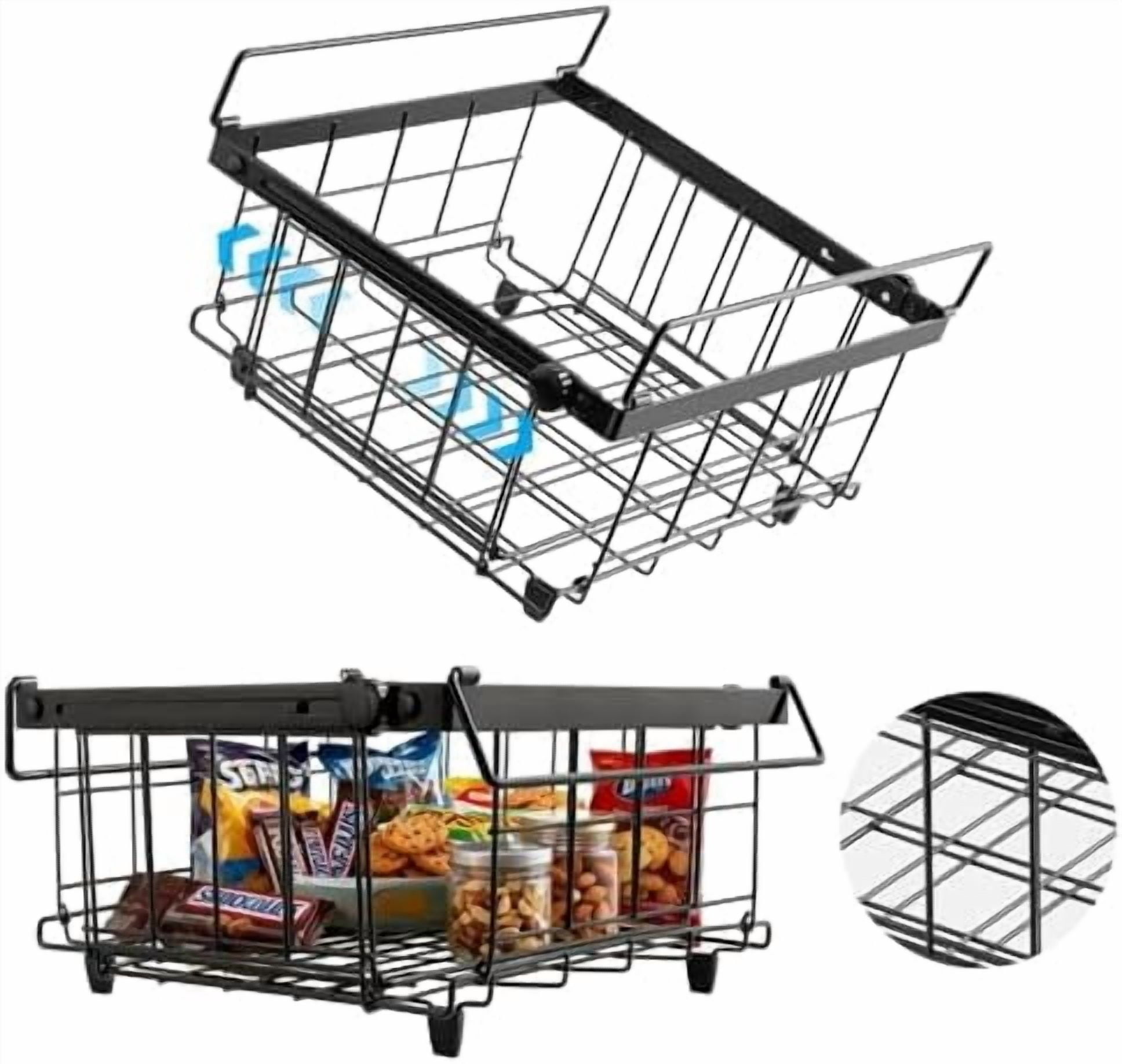 2 Pack Freezer Organizer Bins, Expandable Stackable Chest Freezer ...