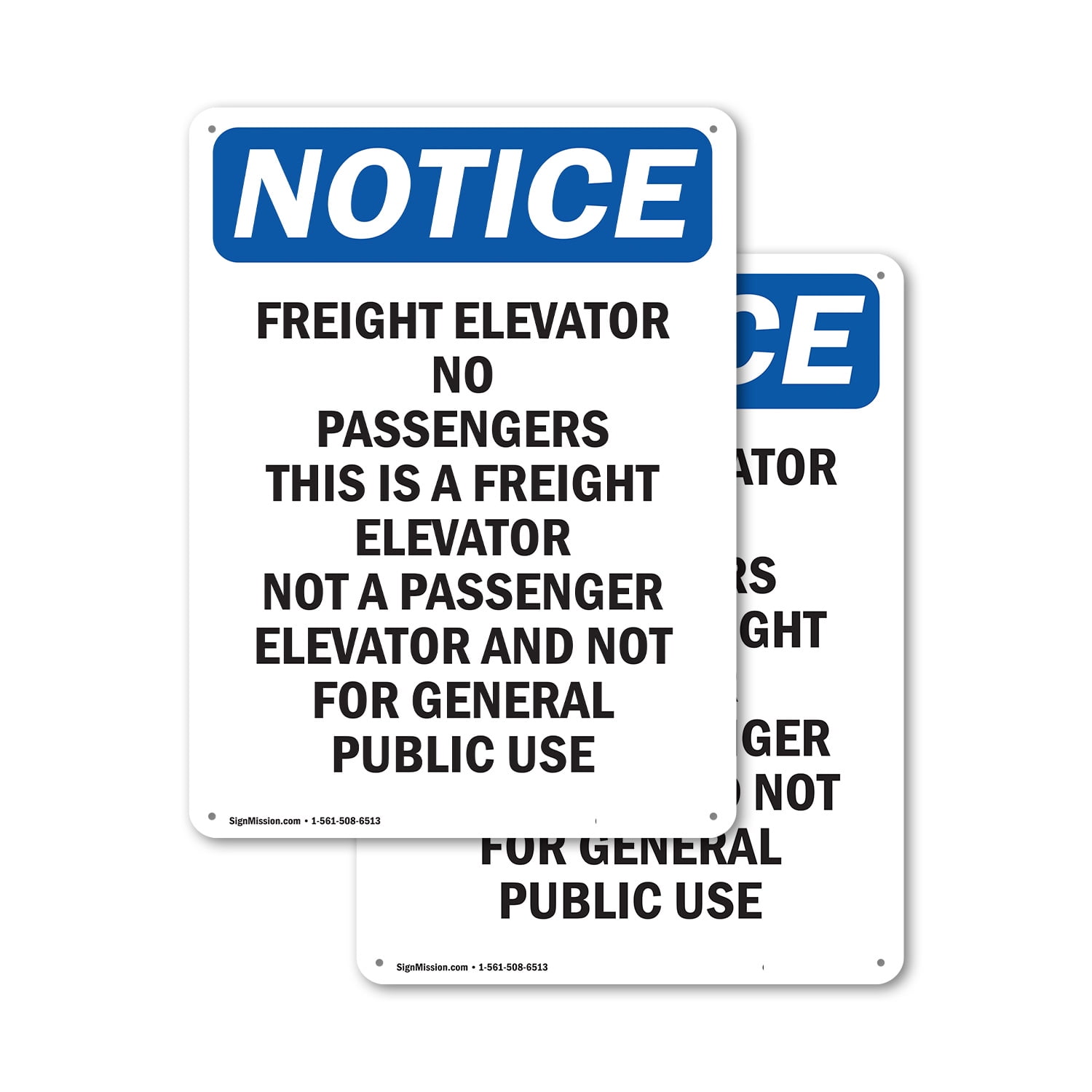 (2 Pack) Freight Elevator No Passengers OSHA Notice Sign 10 Inch X 14 ...