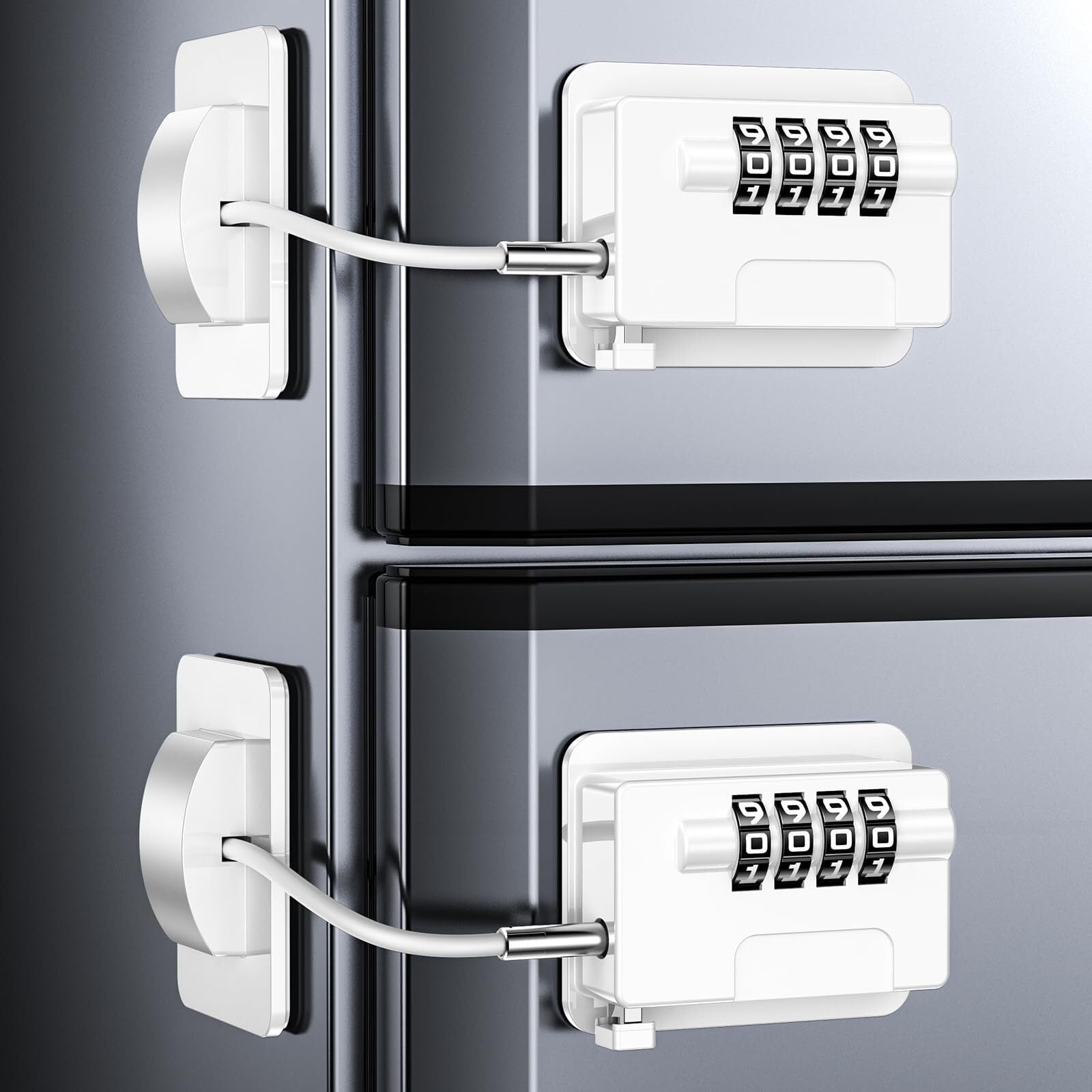 2 Pack Fridge Locks with 4 Code Password, Refrigerator Combination ...