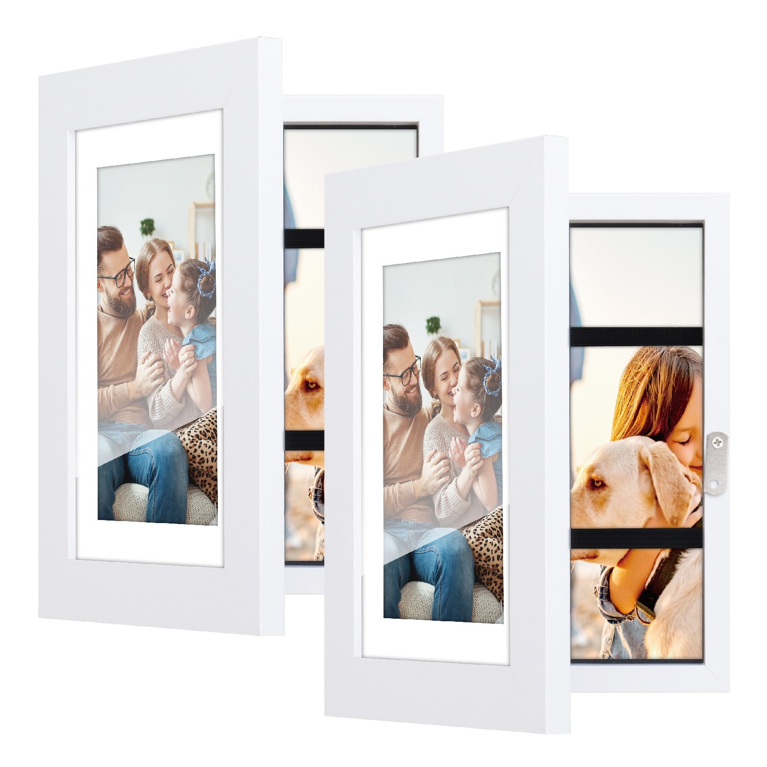 2-Pack Front Open 4x6 Picture Frames - Quick-Change Display Storage ...