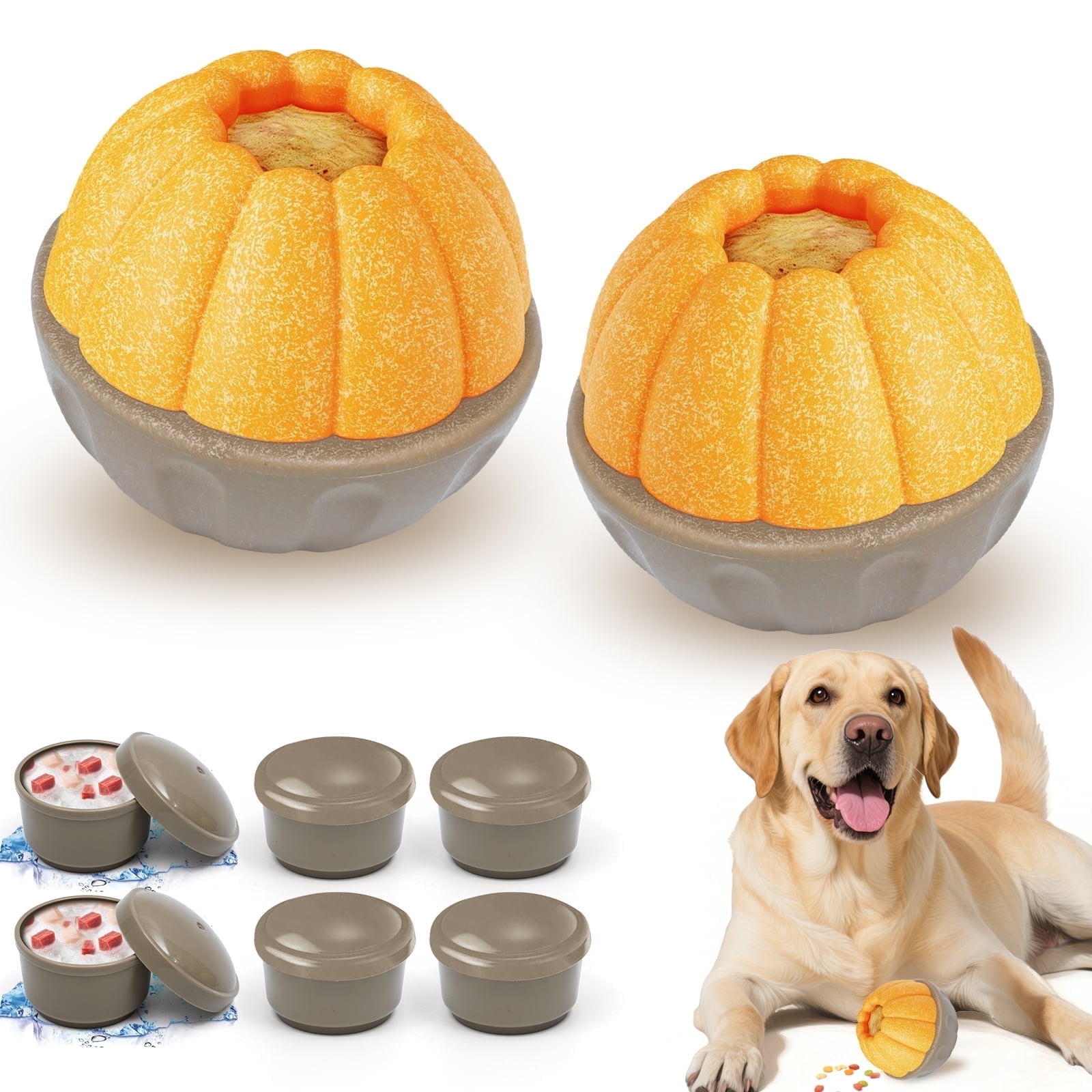 2 Pack Frozen Dog Treat Toy for Aggressive Chewers, Treat Dispensing ...
