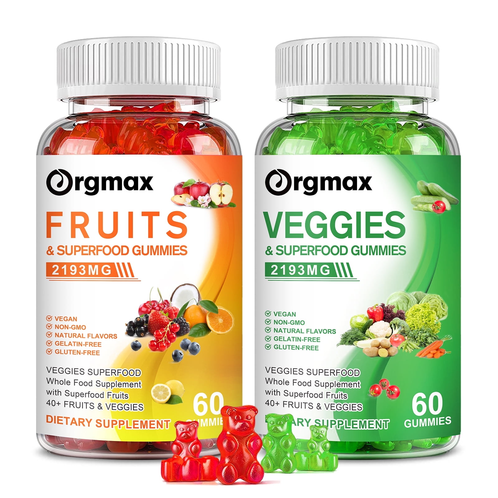 (2 Pack) Fruits and Veggies Supplement | Natural Mixed-flavor Fruit and ...
