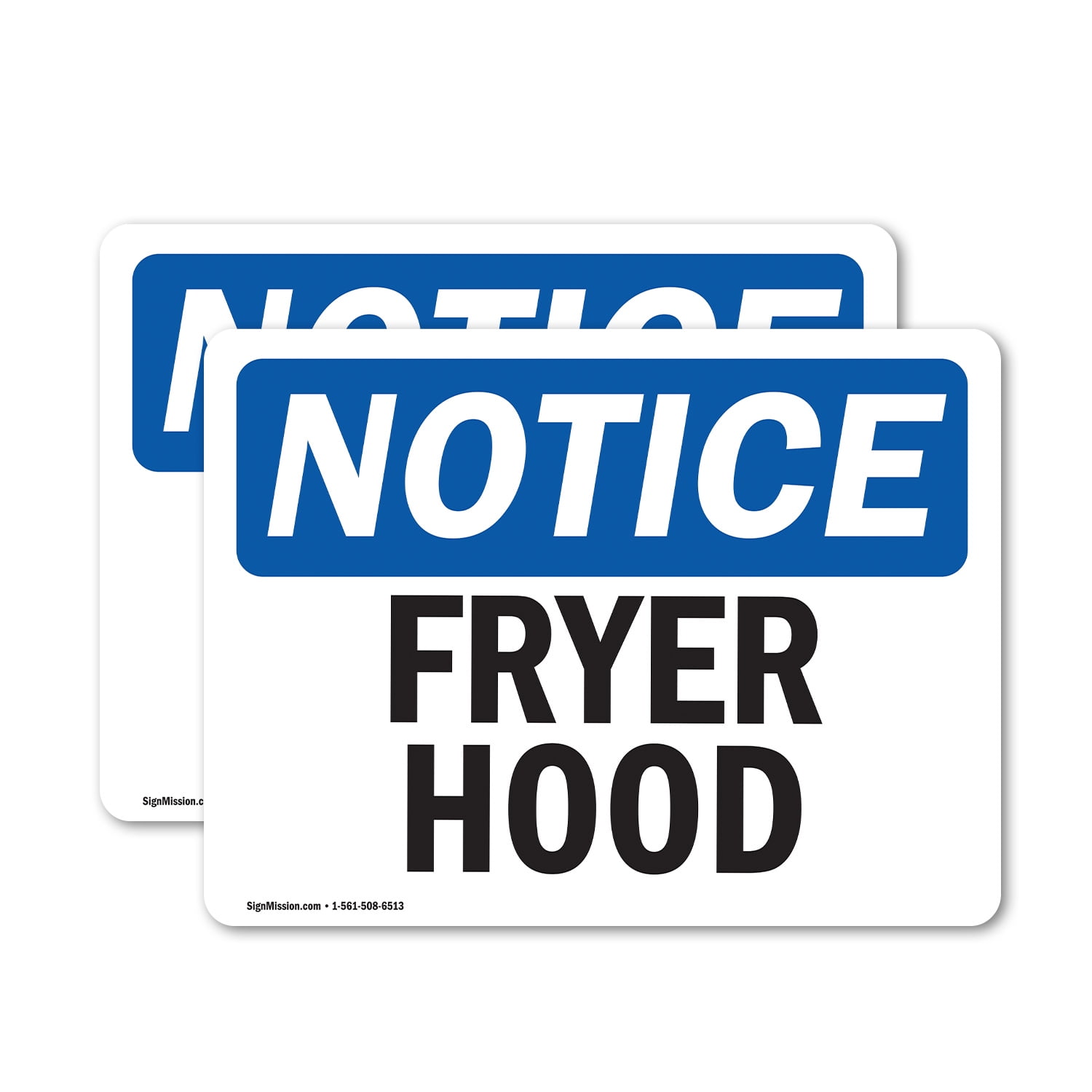 (2 Pack) Fryer Hood OSHA Notice Sign 5 Inch X 3.5 Inch Vinyl Label ...