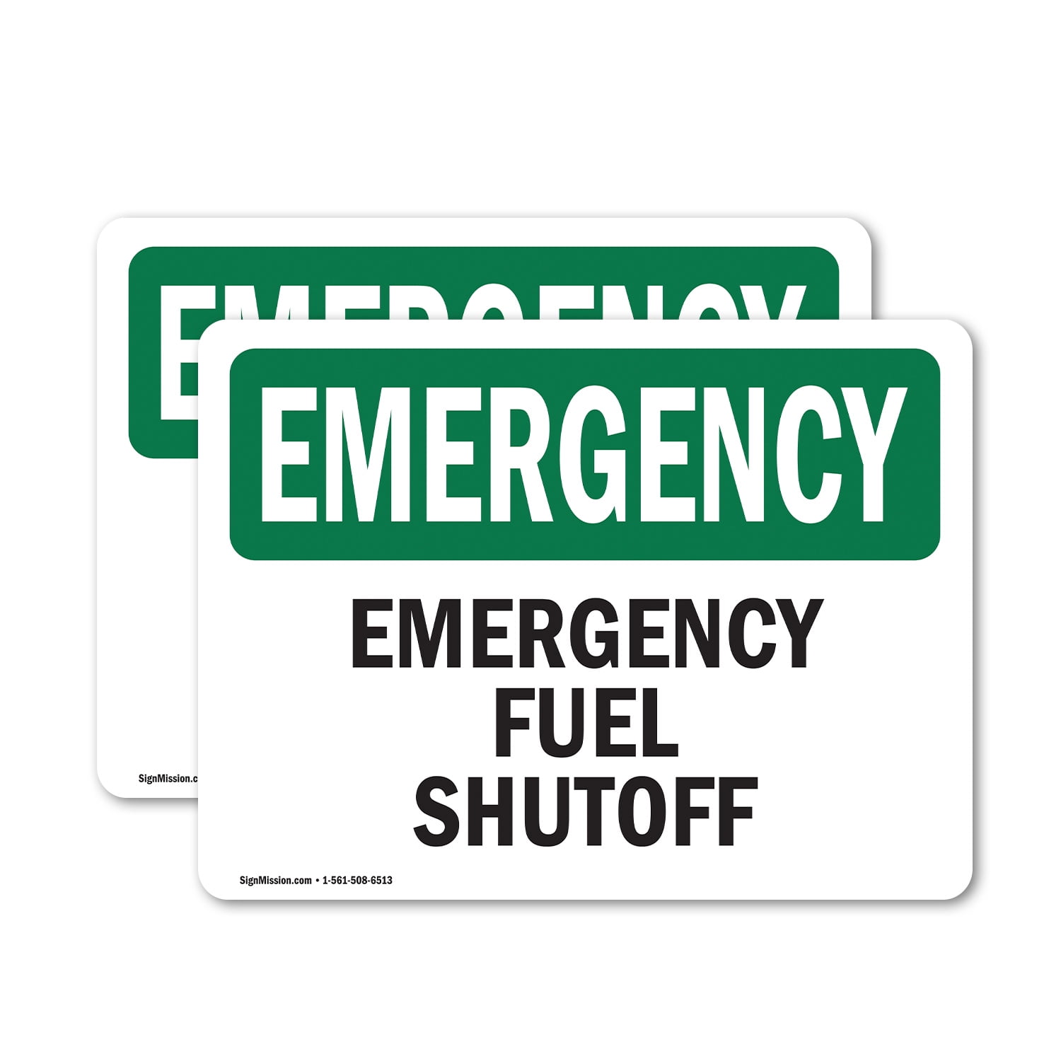 (2 Pack) Fuel Shutoff OSHA Emergency Sign 10 Inch X 7 Inch Vinyl Label ...
