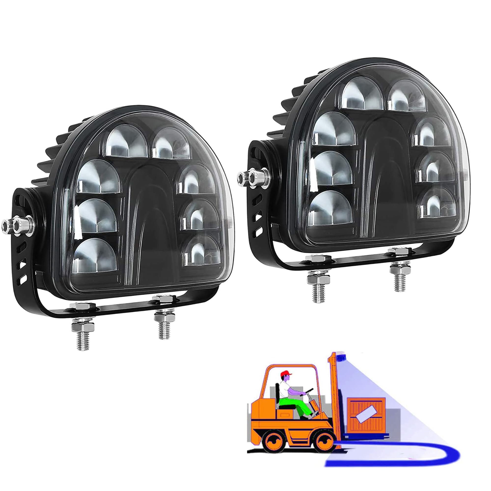 [2 Pack] Fuguang LED SSF20 Forklift Lights Blue Arc Forklift Safety Light Warehouse Safe Warning ...