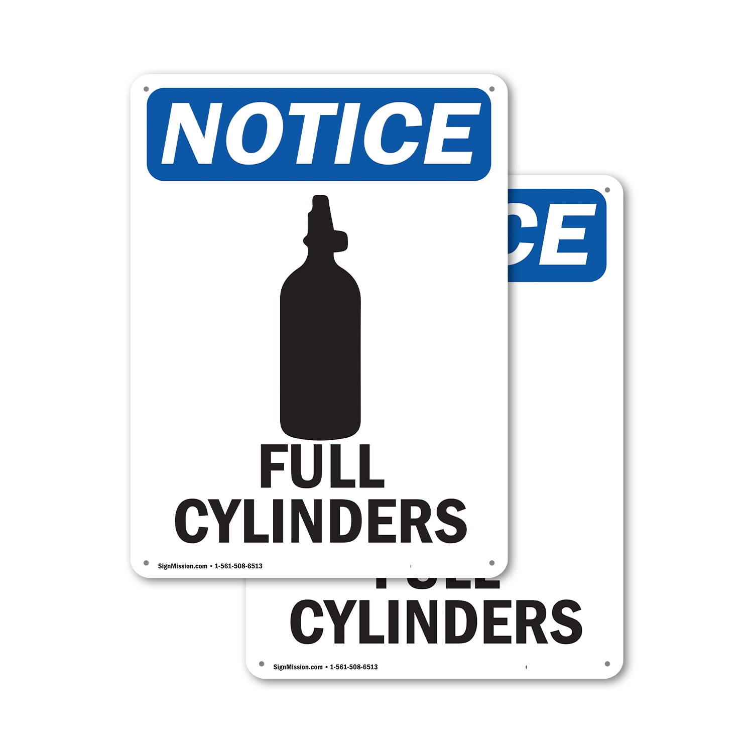 (2 Pack) Full Cylinders OSHA Notice Sign 7 Inch X 10 Inch Indoor ...