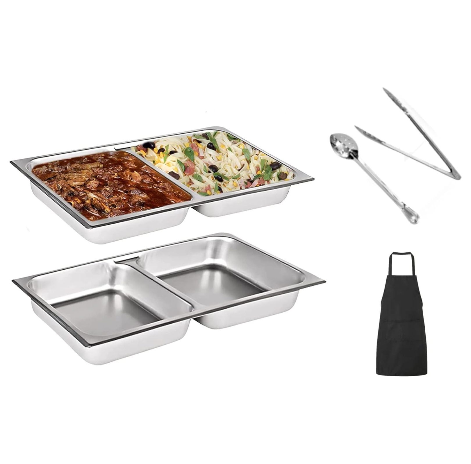 2 Pack Full Size 2.5 Deep Inch Divider Food Pan For a 8qt Chafing Dish ...