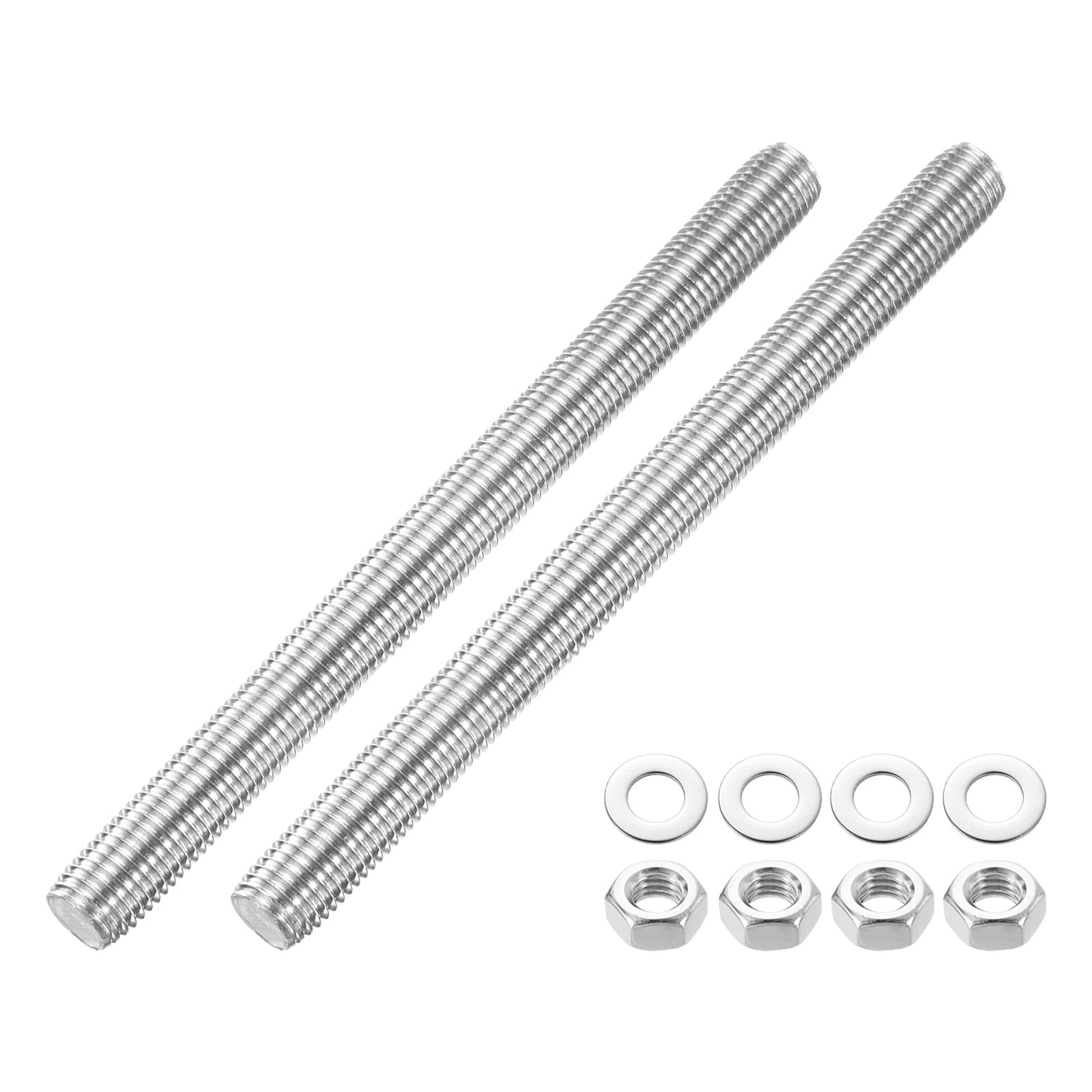 2 Pack Fully Threaded Rod, M16 x 200mm 201 Stainless Steel Right Hand ...