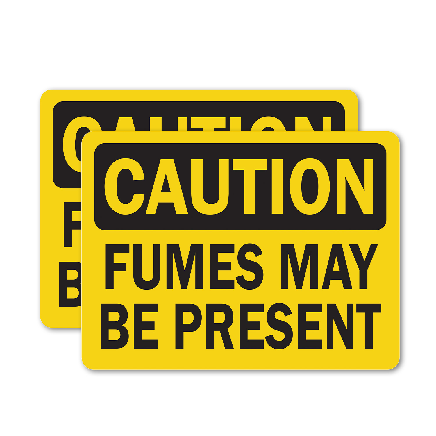 (2 Pack) Fumes May Be Present OSHA Caution Sign 24 Inch X 18 Inch Vinyl ...