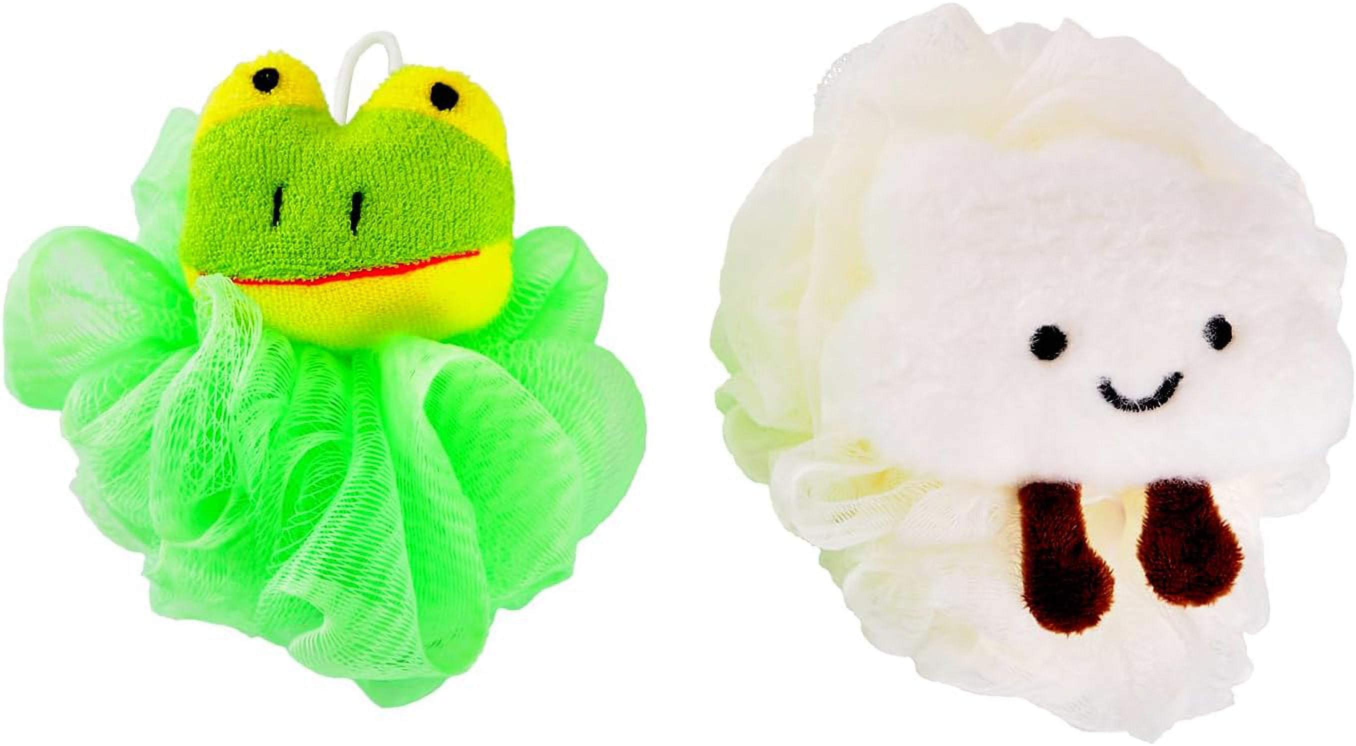 2 Pack Fun Bubble Bath Kid Loofahs, Cute Animal Loofah Bath Sponge ...