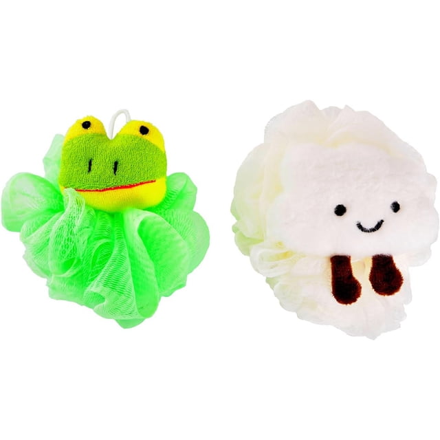 2 Pack Fun Bubble Bath Kid Loofahs, Cute Animal Loofah Bath Sponge ...