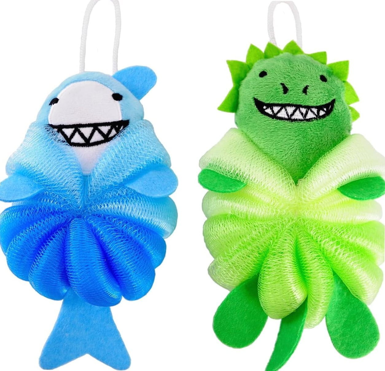2 Pack Fun Bubble Bath Kid Loofahs, Cute Animal Loofah Bath Sponge ...