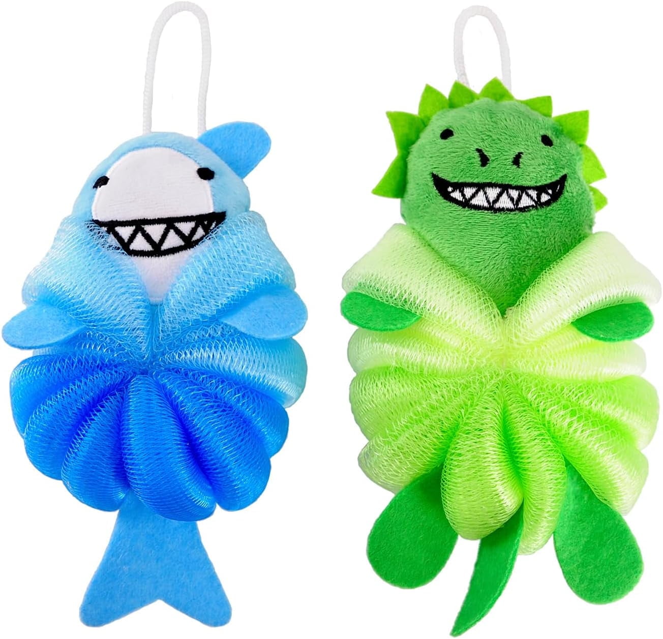 2 Pack Fun Bubble Bath Kid Loofahs, Cute Animal Loofah Bath Sponge ...