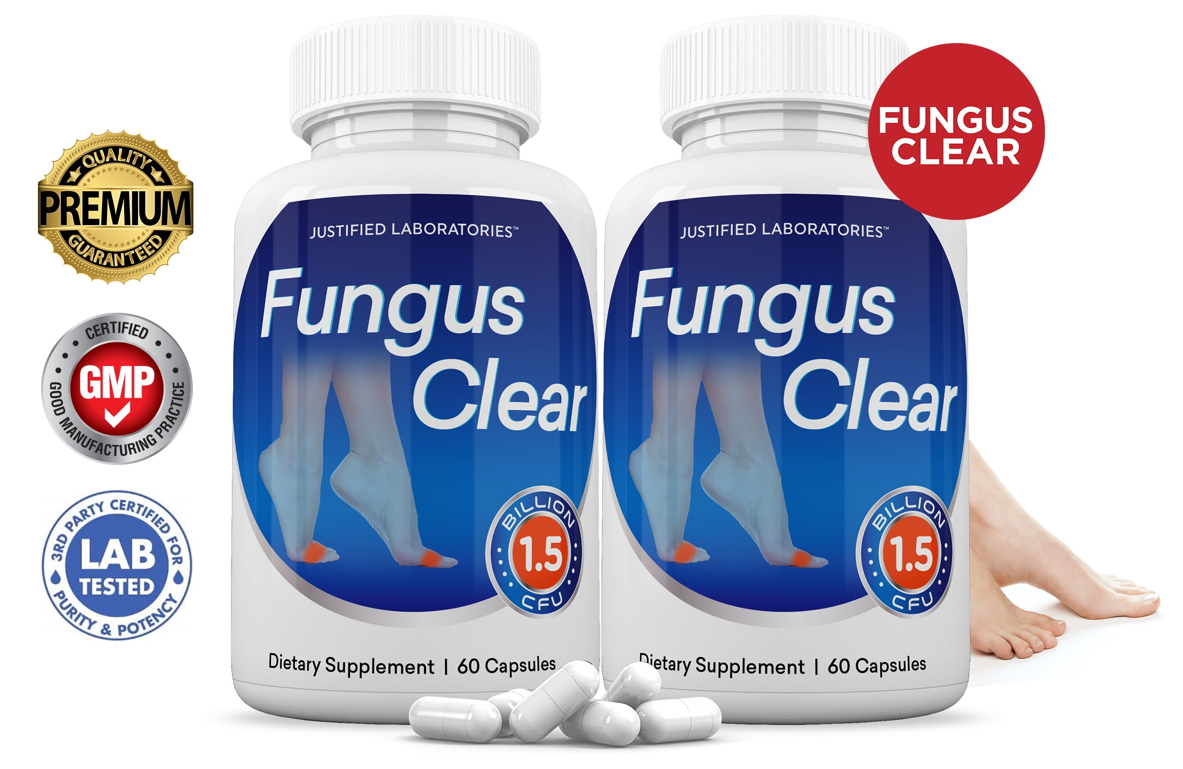 (2 Pack) Fungus Clear Probiotic 1.5 Billion CFU Supplement Pills ...