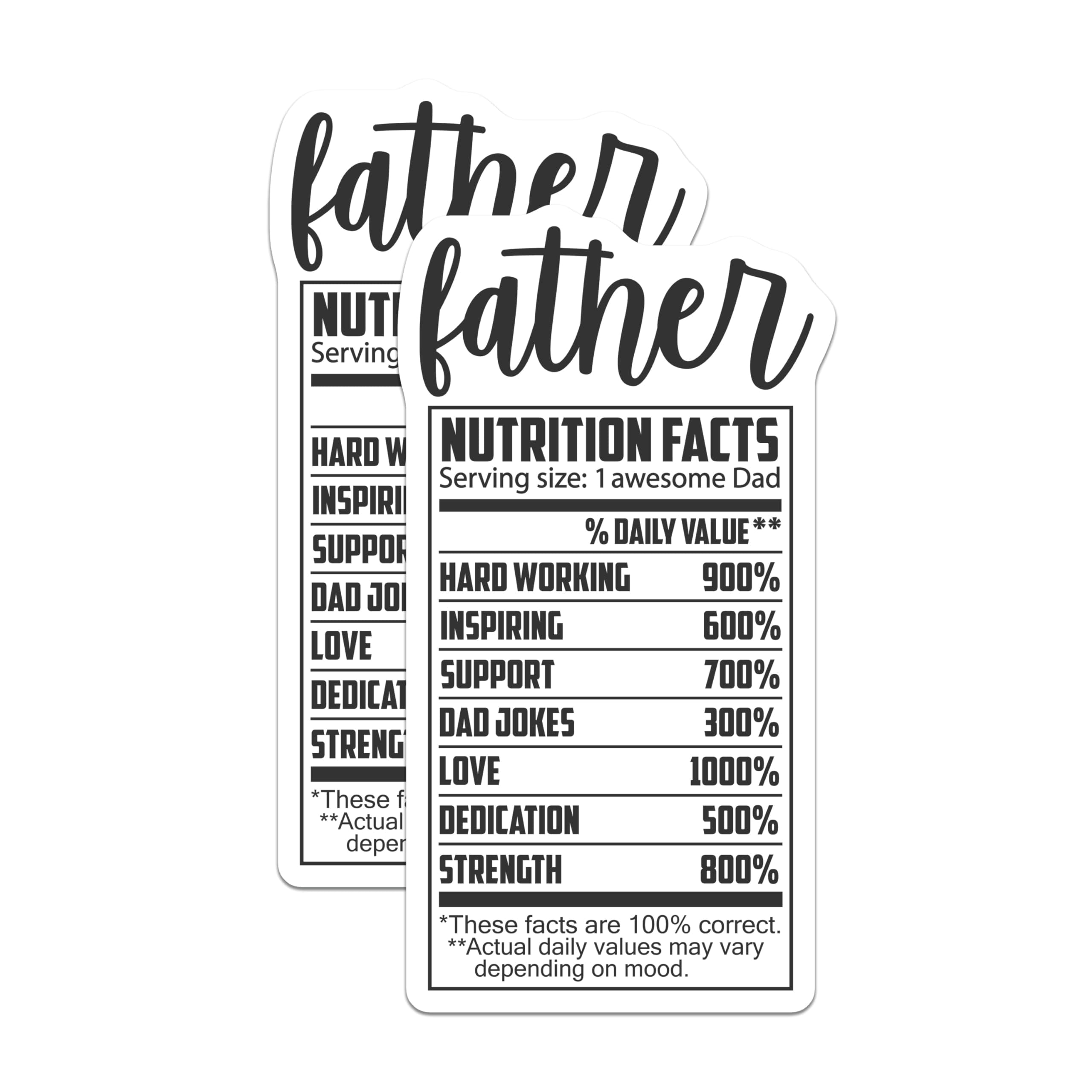 (2 Pack) Funny Dad Magnets - Nutrition Facts - Awesome Dad Refrigerator ...