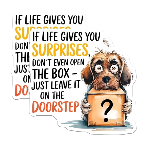 (2 Pack) Funny Dog Quote Magnets Magnets - Cute Dog with Box Picture ...