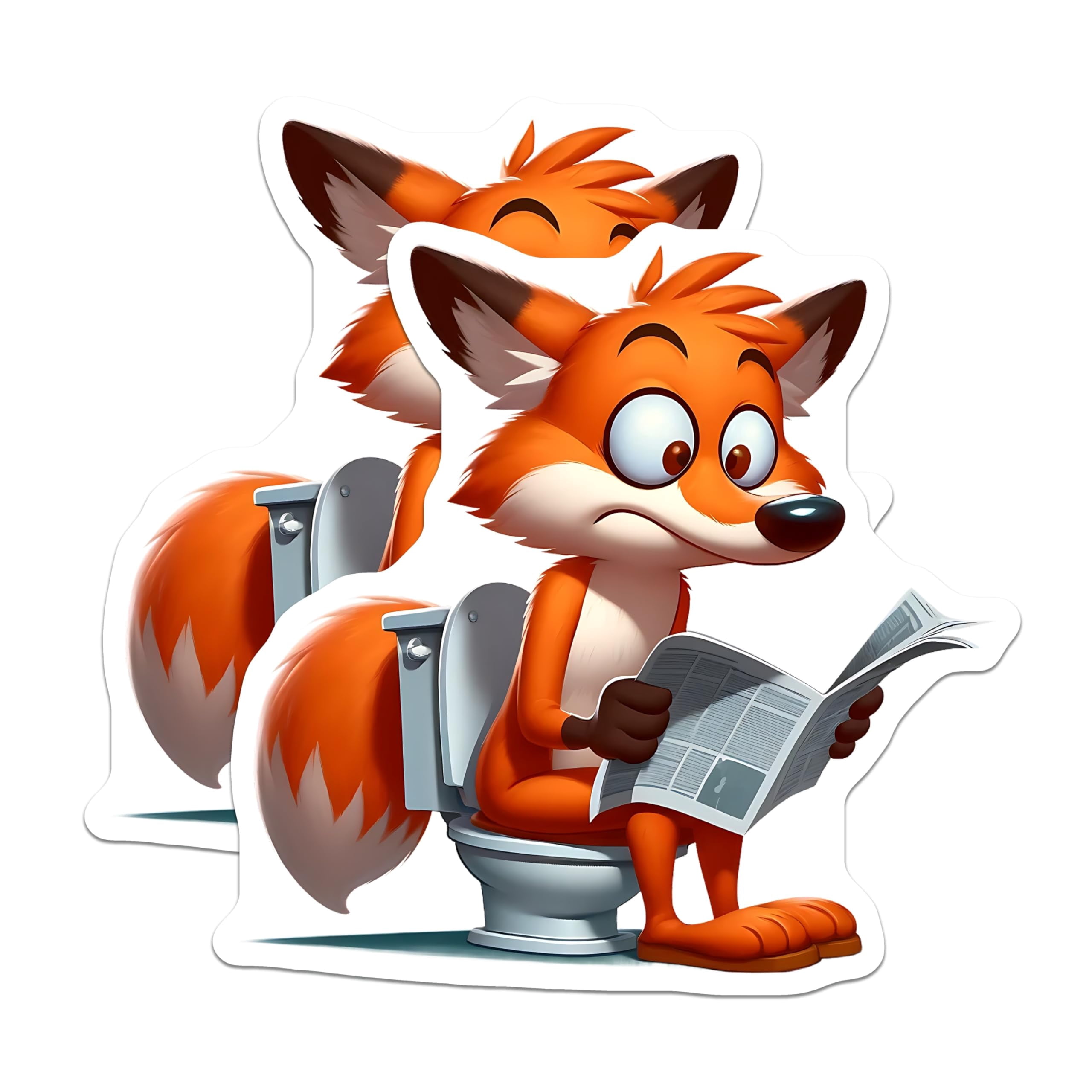 (2 Pack) Funny Fox Magnets - Cartoon Animal Fridge Magnets - Reading ...