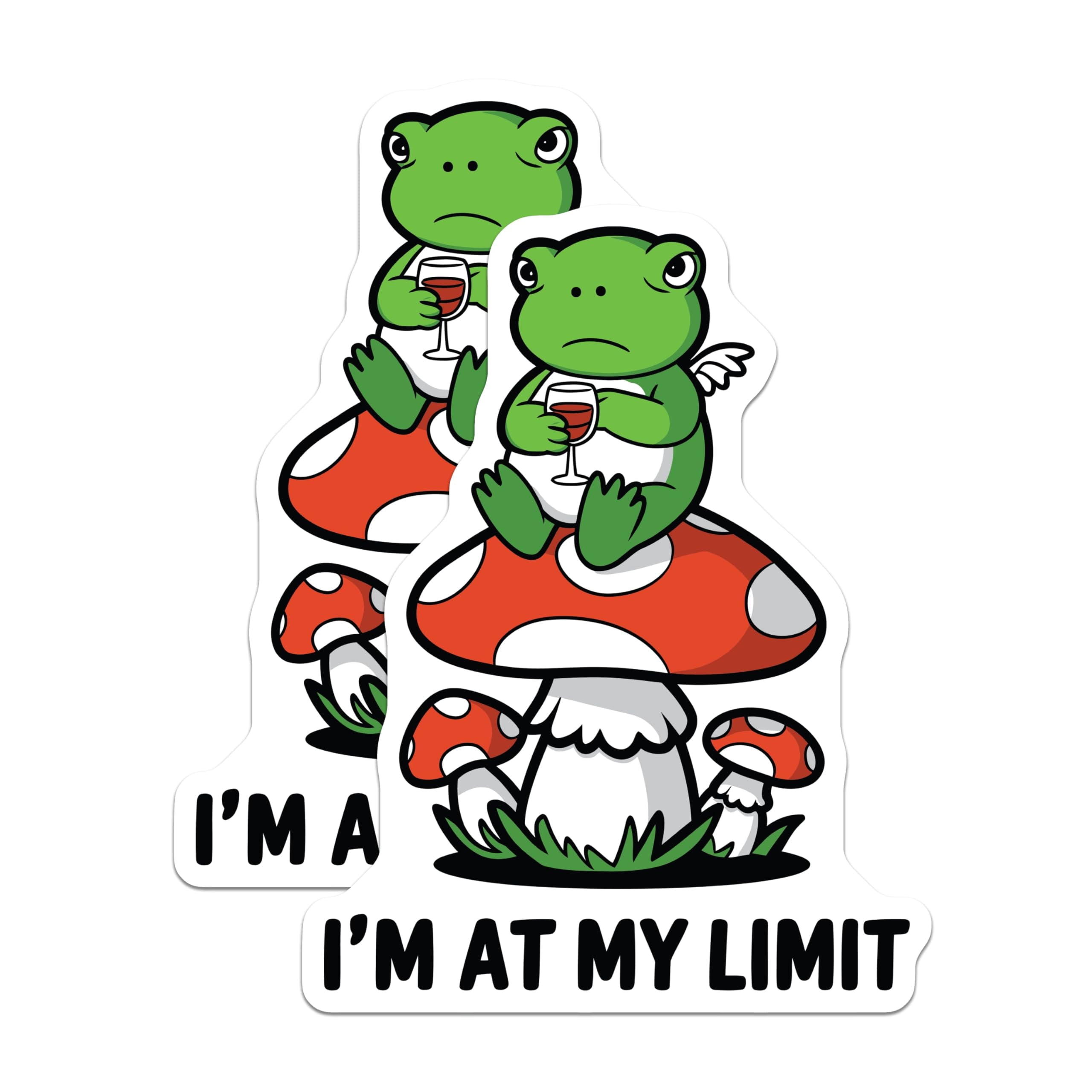 (2 Pack) Funny Frog Stickers - Wine Lover Sticker - Mushroom Toad ...