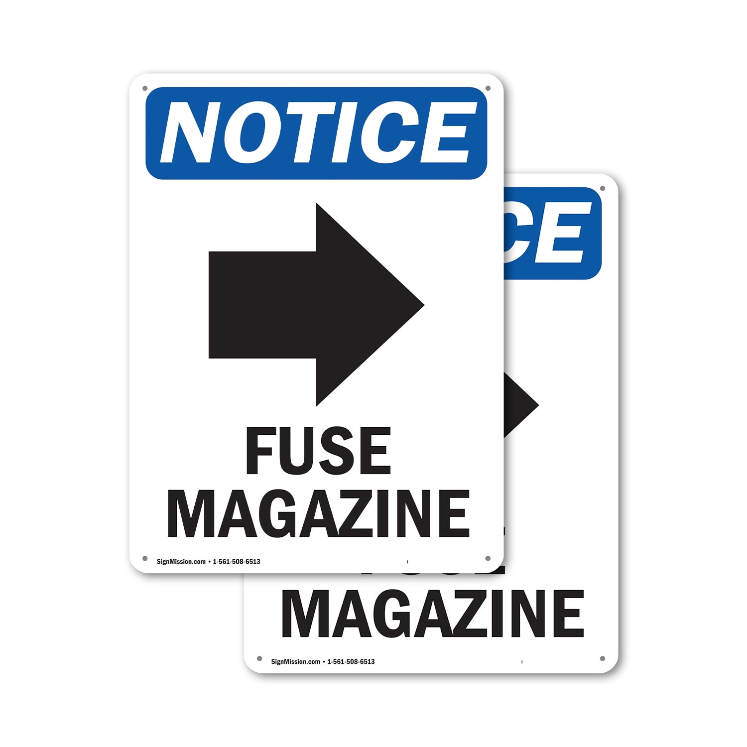 (2 Pack) Fuse Magazine [Right Arrow] OSHA Notice Sign 12 Inch X 18 Inch ...