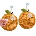 2 Pack Fuzzy Ball Hand Towels Soft Absorbent Chenille Ball Towel Sets ...