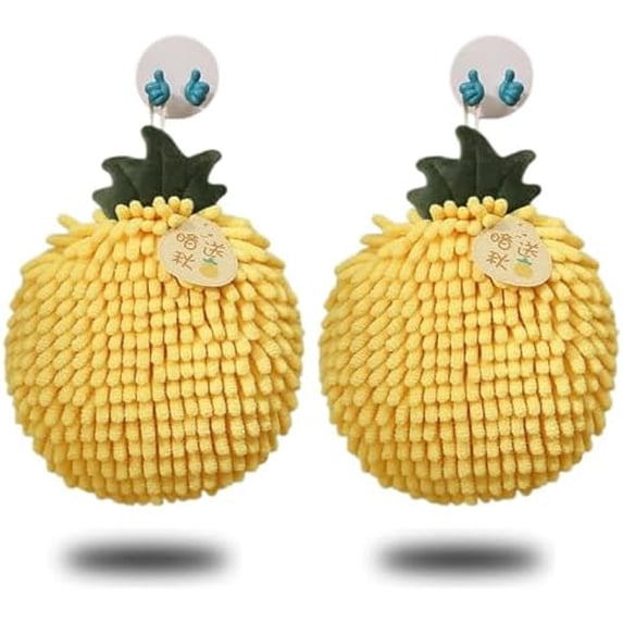 2 Pack Fuzzy Ball Hand Towels Soft Absorbent Chenille Ball Towel Sets ...