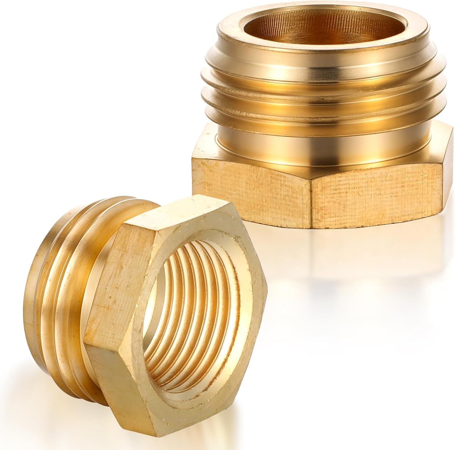 2 Pack G 1/2” BSP Female to GHT 3/4 Male Hose Adapter Garden Brass ...