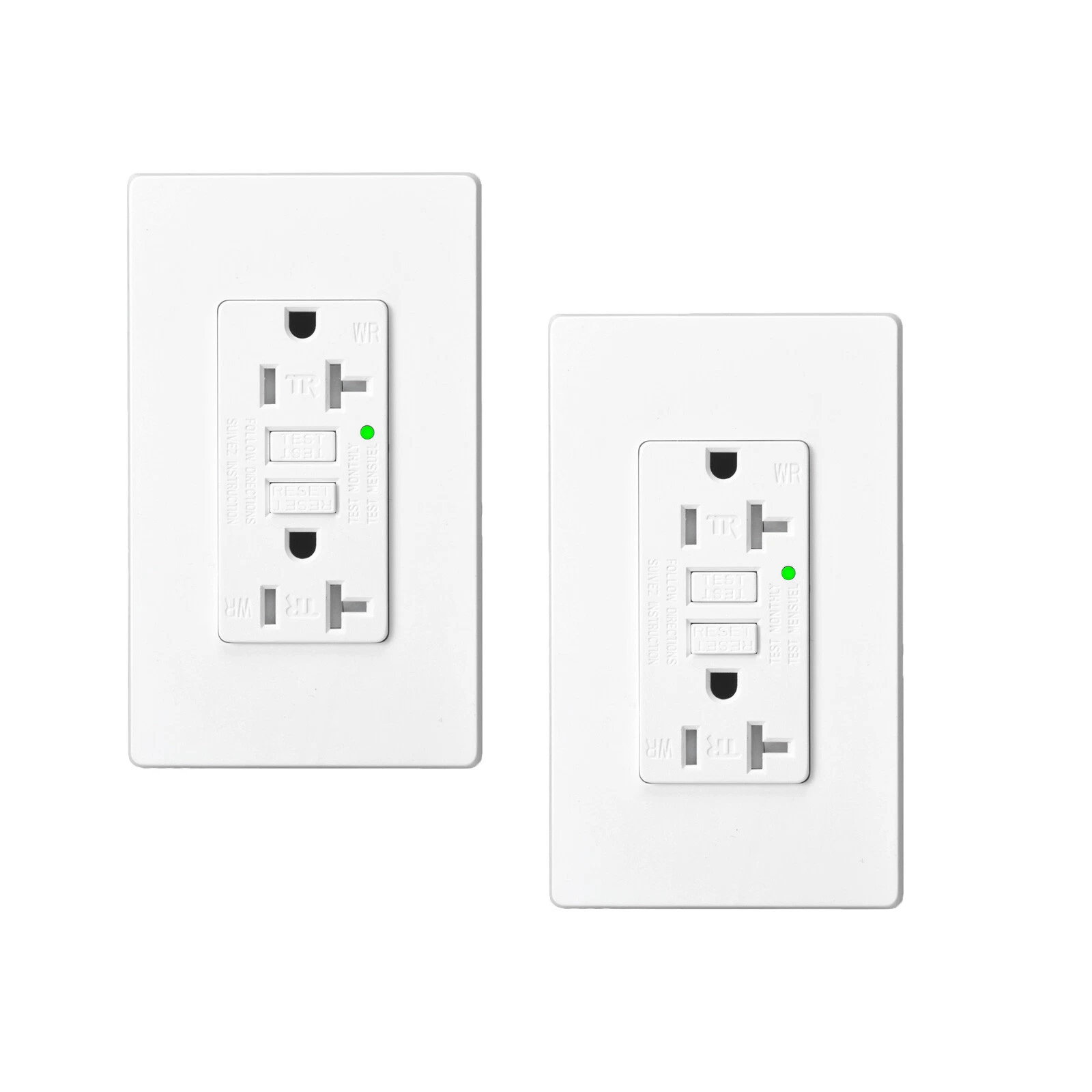 2 Pack GFCI Outlet 20Amp Weather Tamper Resistant Safety Wall ...
