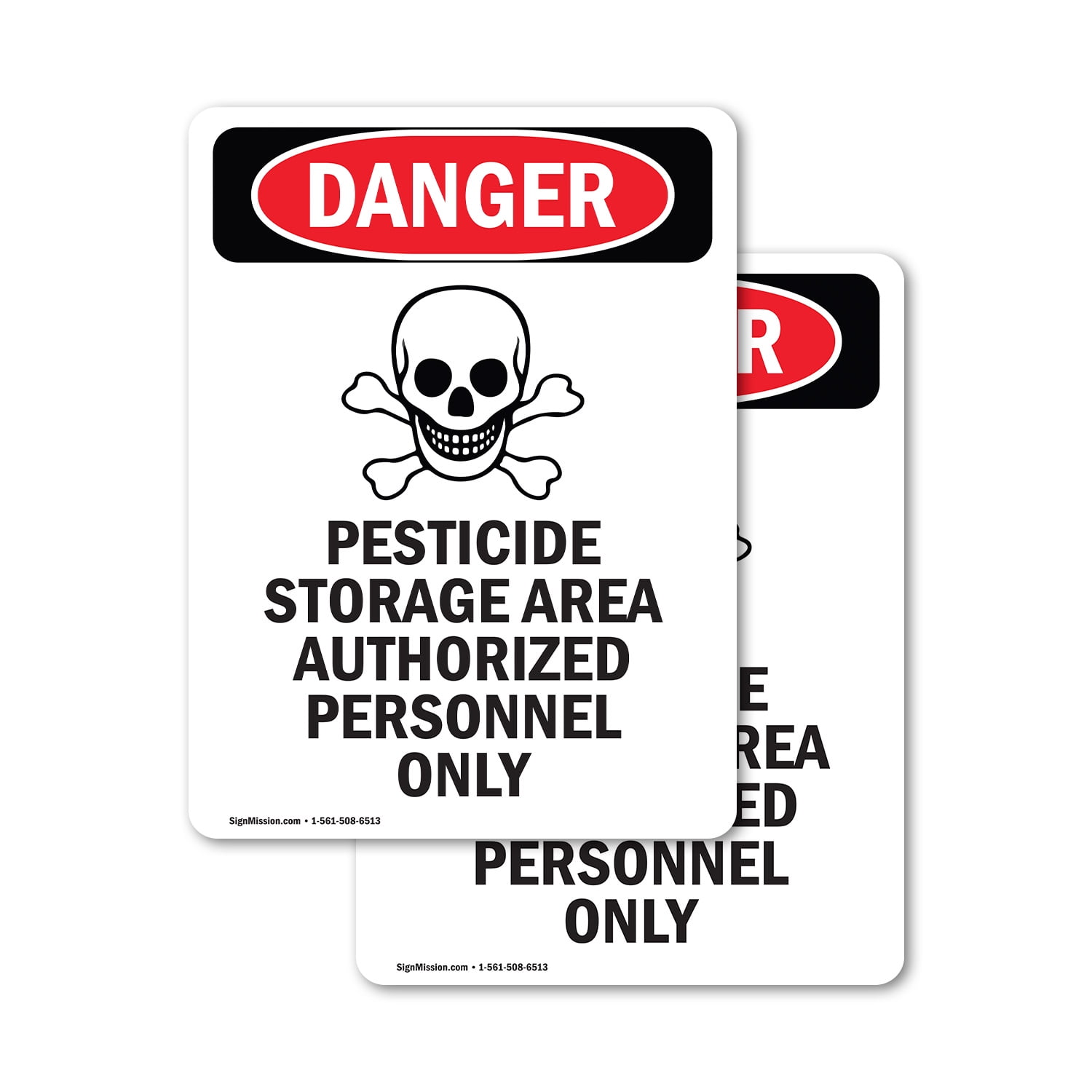 (2 Pack) GHS Pesticide Storage OSHA Danger Sign 12 Inch X 18 Inch Vinyl ...