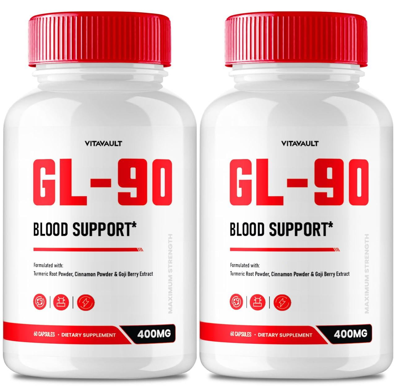 (2 Pack) GL-90 Blood Support Capsules: Regulate & Maintain Healthy ...