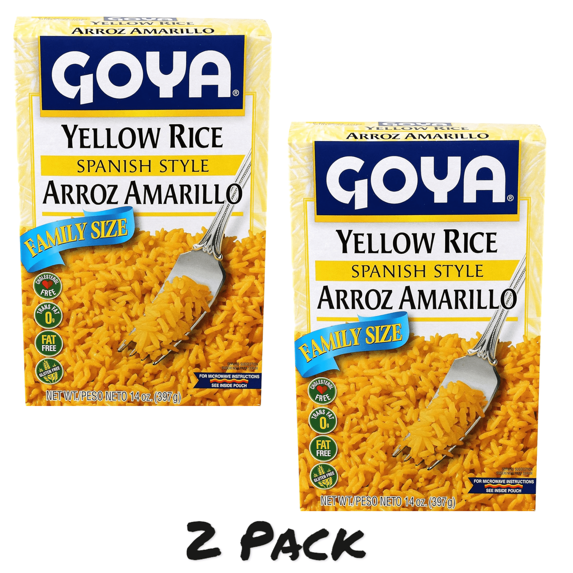 ( 2 Pack ) GOYA Spanish Style Yellow Rice Family Size 14 oz - Walmart.com