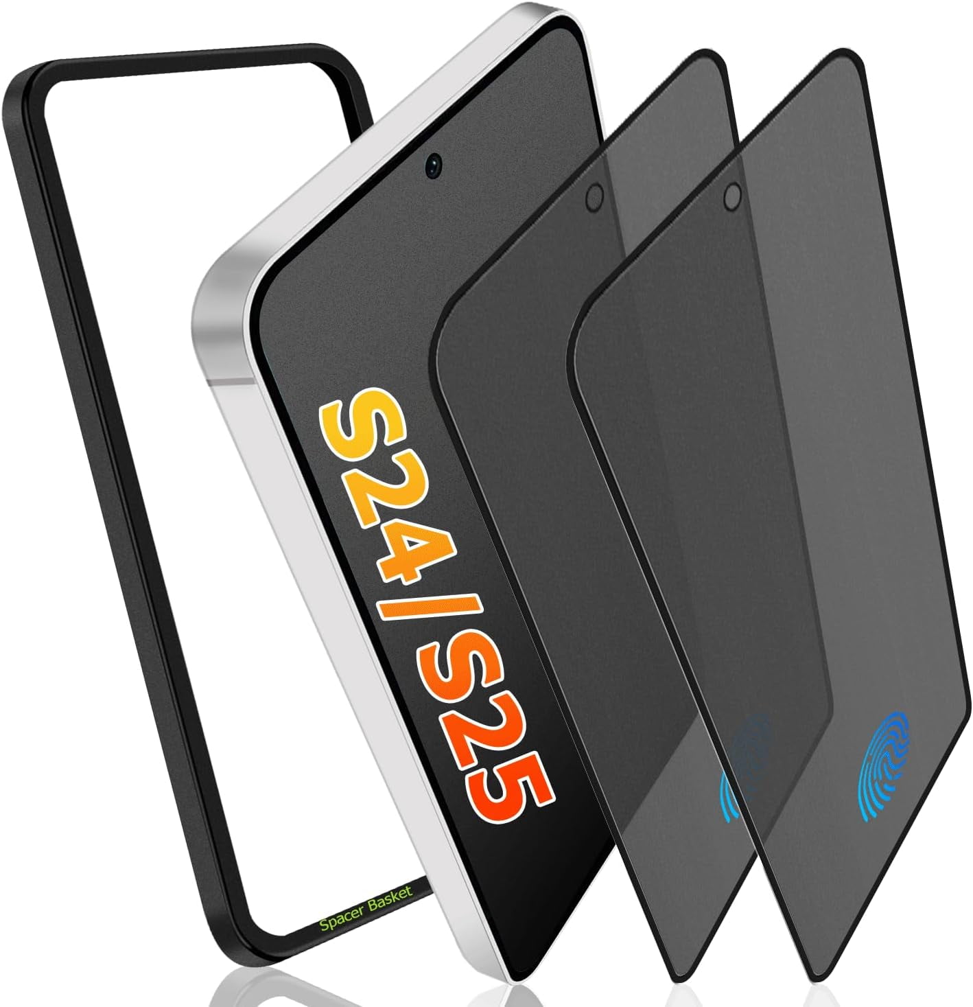 2 Pack Galaxy S24/S25 Matte Anti spy Privacy Screen Protector,9H ...