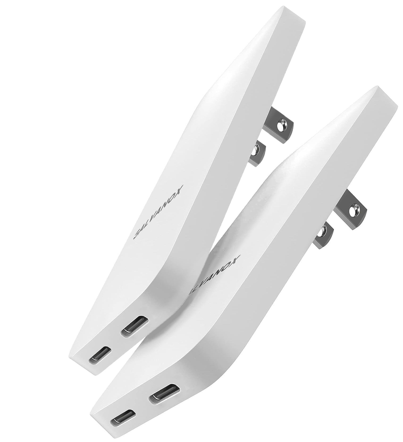 (2 Pack) Galvanox Dual USB-C Flat Wall Charger - Fast Charging Ultra ...