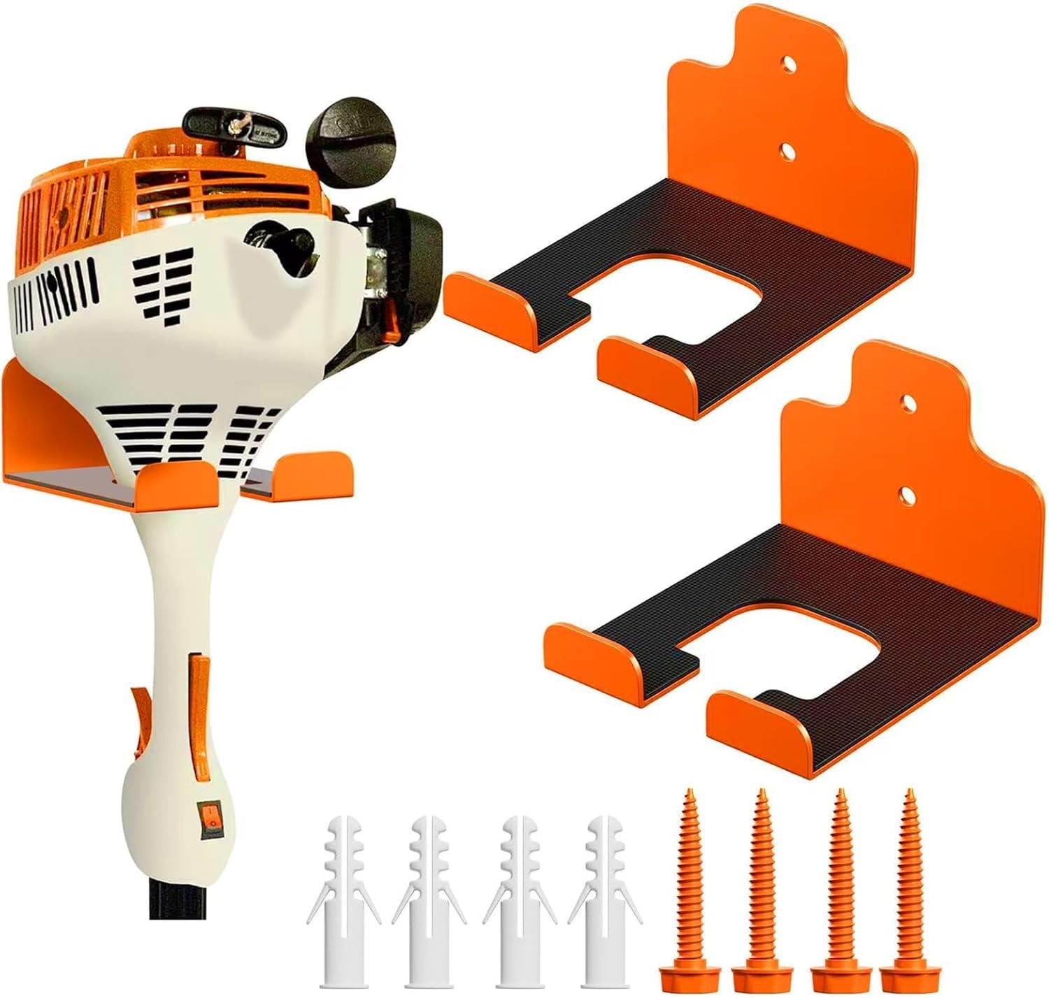 2-Pack Garage Organizer Trimmer Rack, Wall Mounted Hangers for Grass ...