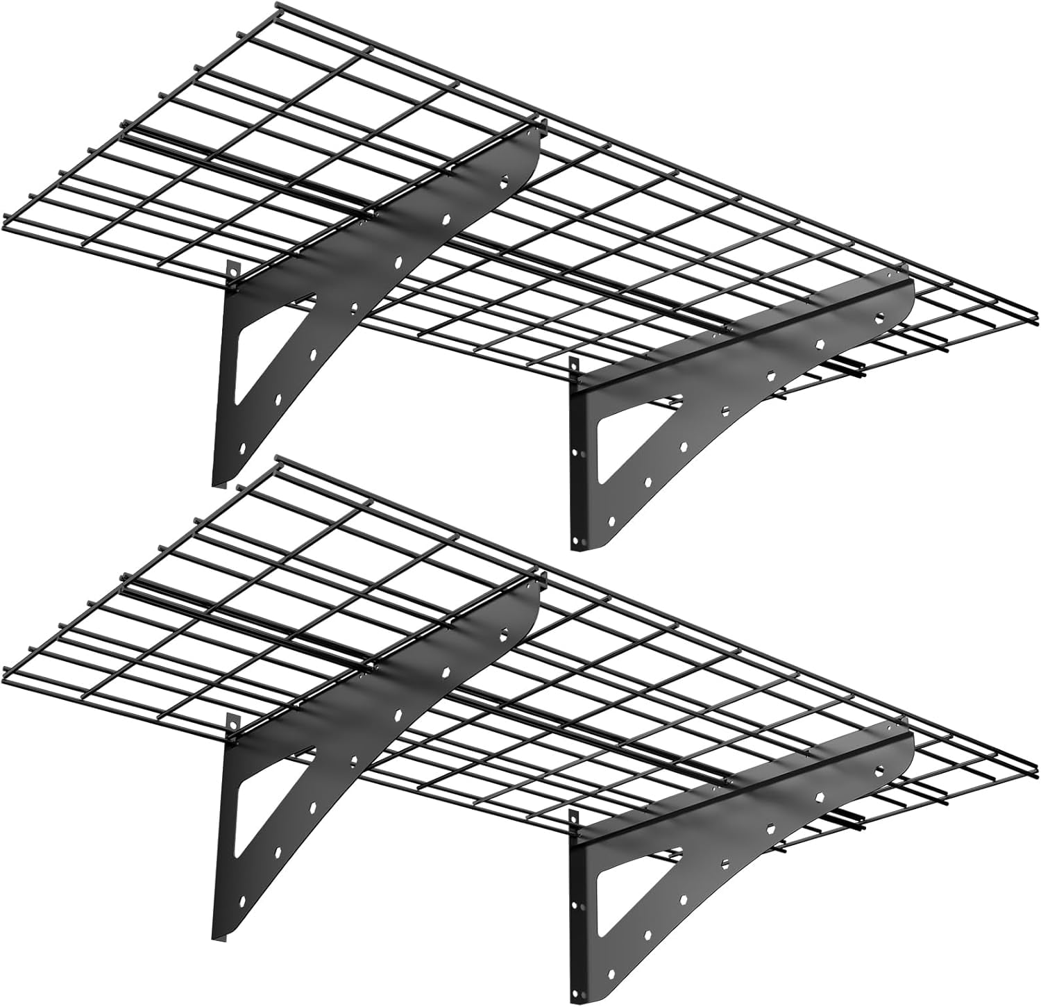 2 Pack Garage Shelving, 2x4ft Wall Mounted Shelving Floating Shelves,24 ...