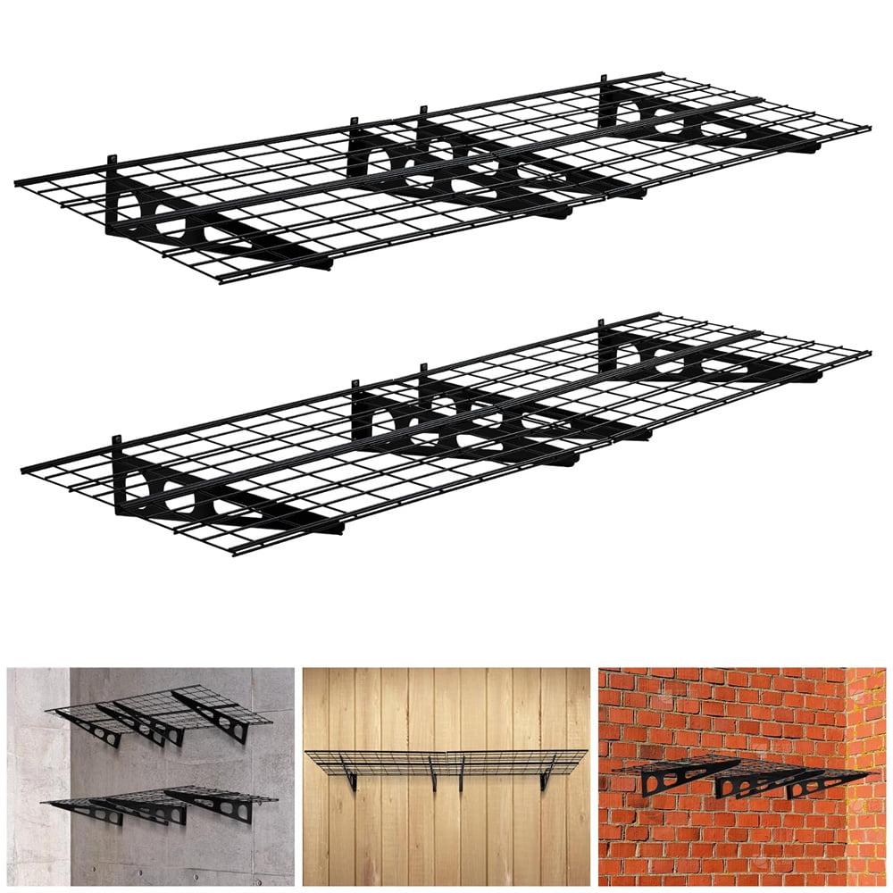 2 Pack Garage Storage Shelving Wall Mounted,1600 Lbs Heavy Duty Sturdy ...