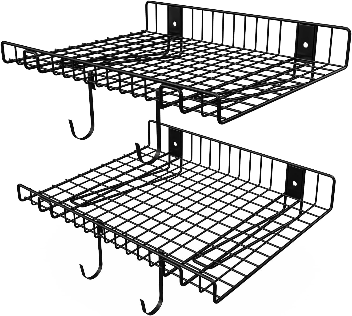 2 Pack Garage Wall Shelf, Wall Mounted Storage Shelves, Heavy Duty ...