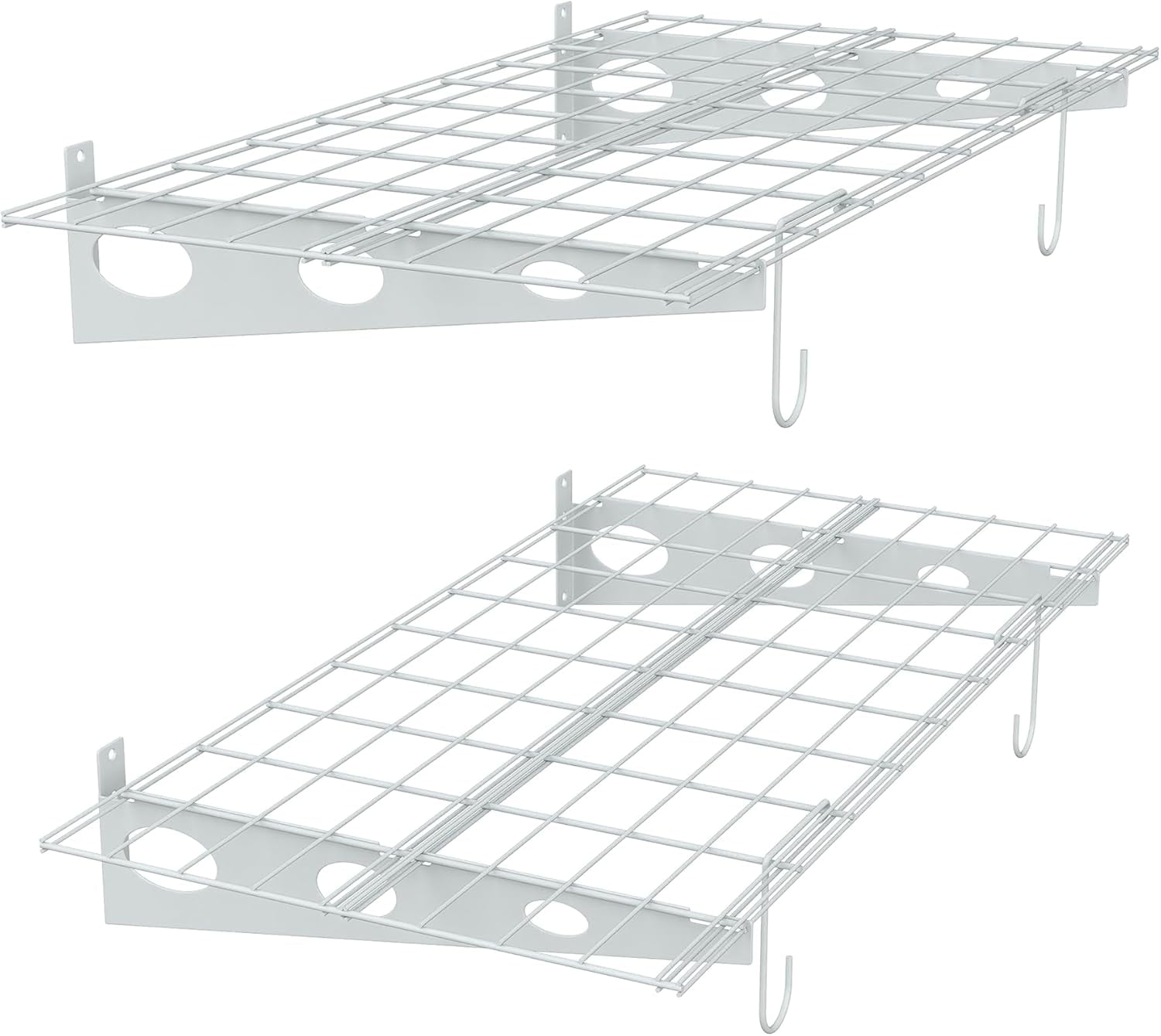 2-Pack Garage Wall Shelves, 24" x 48"/2x4 ft Wall Mounted Wire Shelves ...