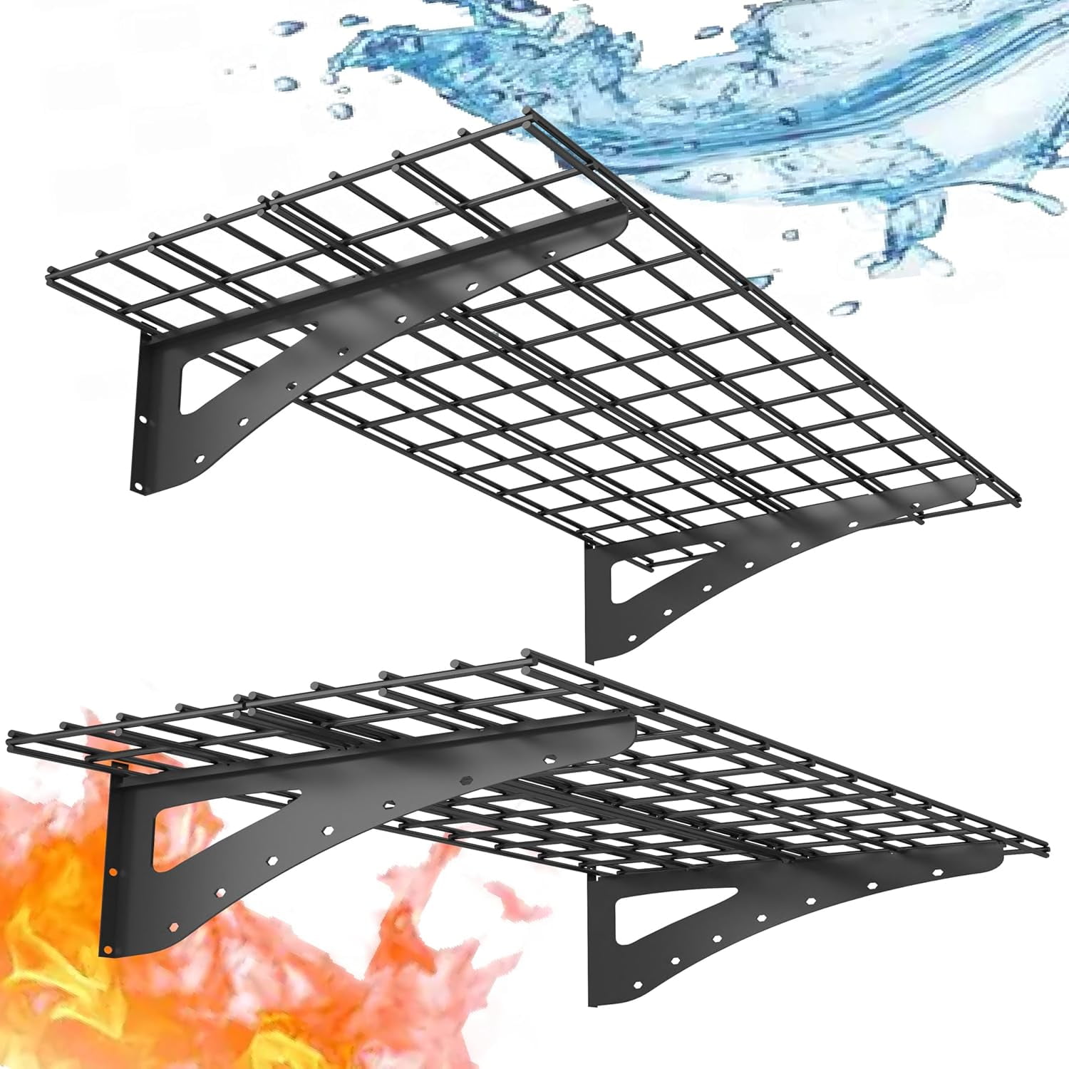 2-Pack Garage Wall Shelving, 2x4ft Walls Shelf Storage Rack, Sturdy ...