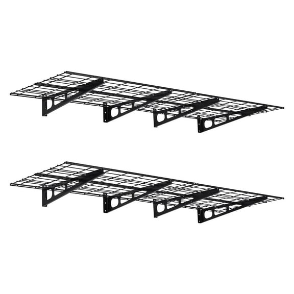 2 Pack Garage Wall Shelf, Wall Mounted Storage Shelves, Heavy Duty ...