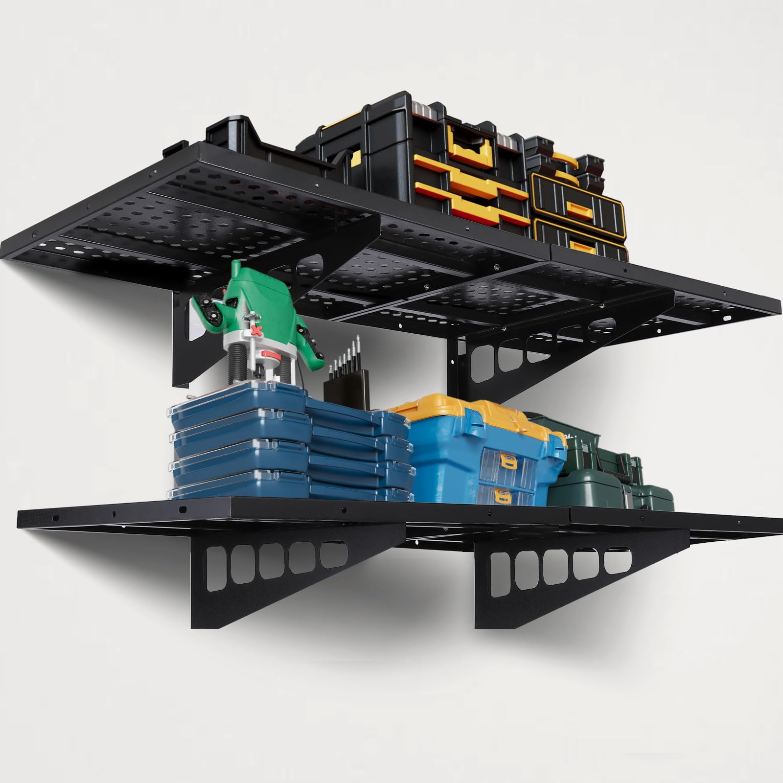 2-Pack Garage Wall Shelving, Garage Storage Wall Garage Shelves for ...