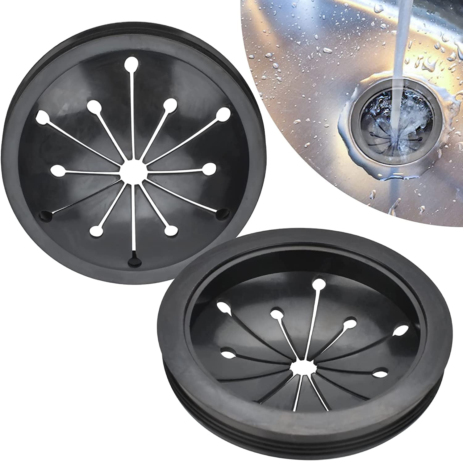 2 Pack Garbage Disposal Splash Guard 3-1/8 Inch Collar Sink Baffle ...