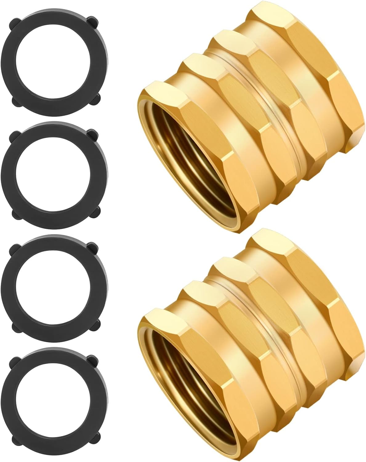 2 Pack Garden Hose Adapter,Brass Hose to Hose Swivel, 3/4-Inch Hose ...