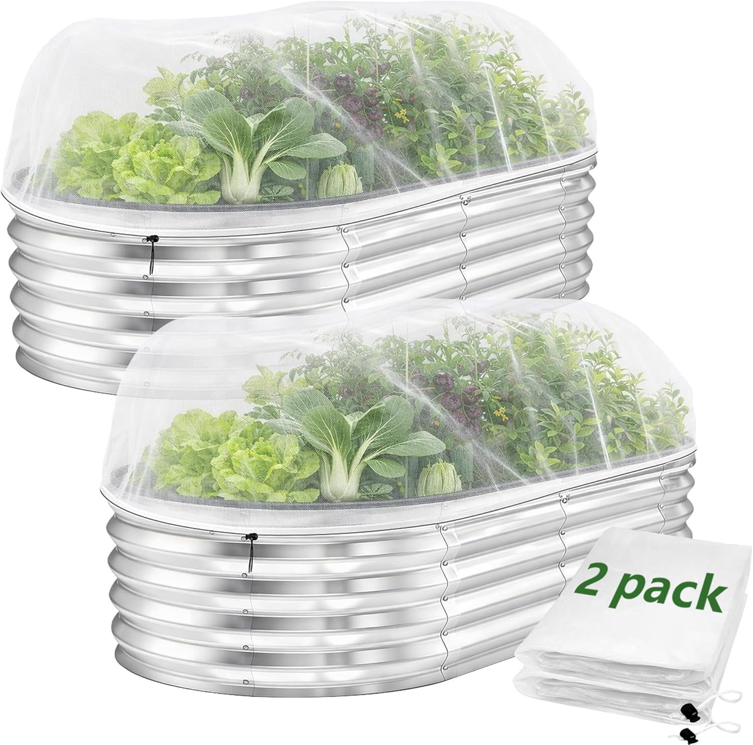 2 Pack Garden Netting for Raised Beds, 4 x 2 Ft Raised Bed Plant Covers ...
