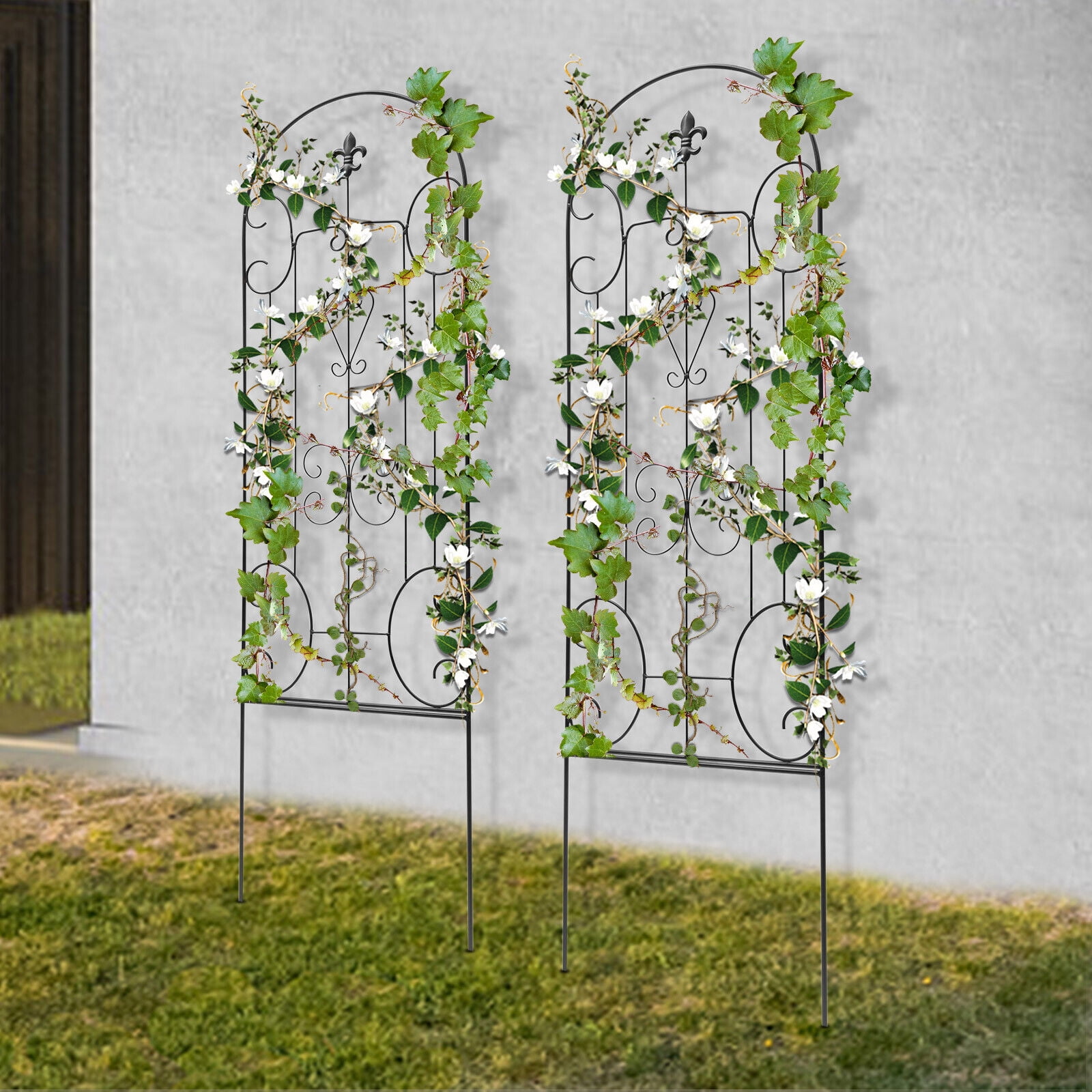 2 Pack Garden Trellis for Climbing Plants Outdoor Large Rust Proof ...