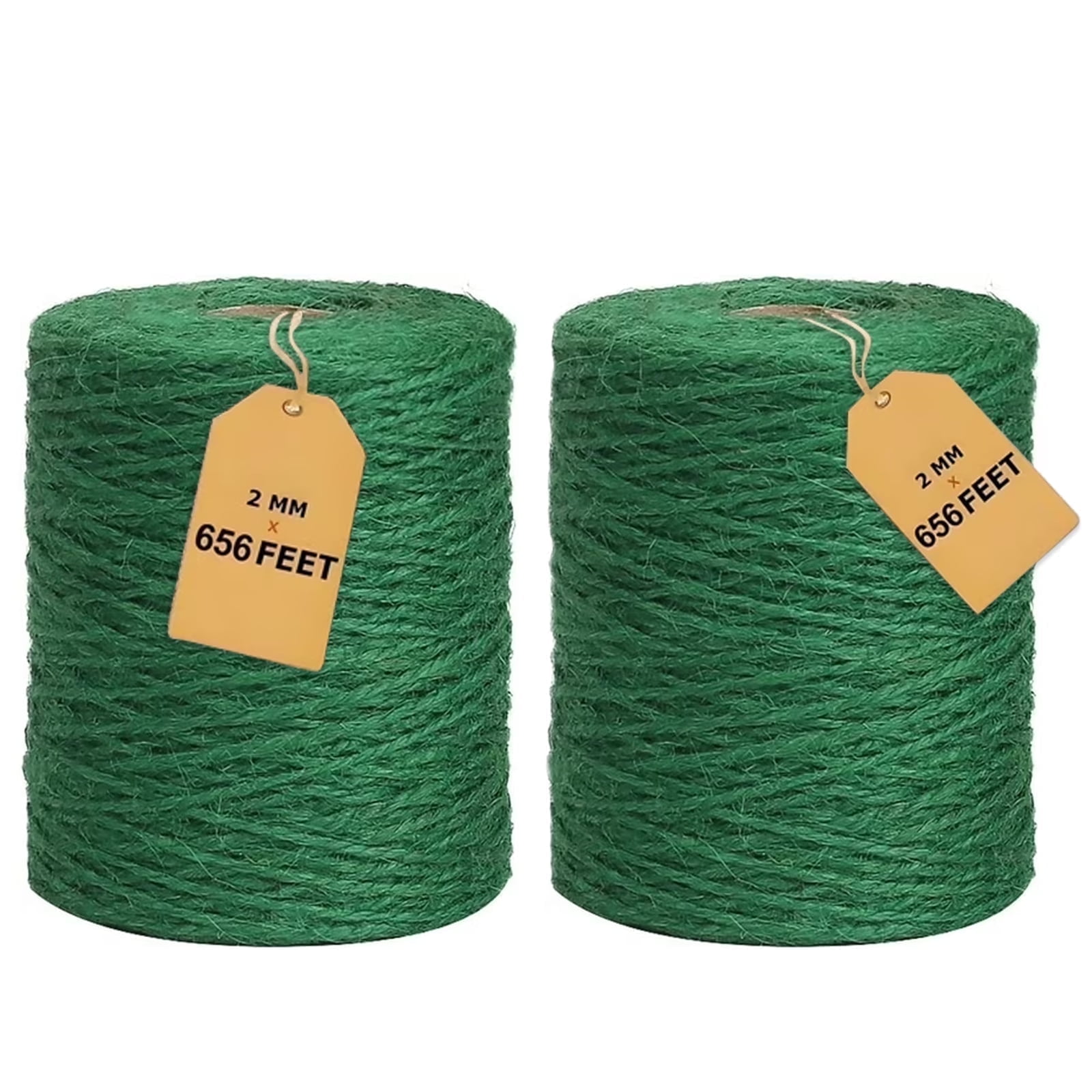 2 Pack Garden Twine, 656 Feet 2mm Green Plant Ties, Strong Jute Twine ...